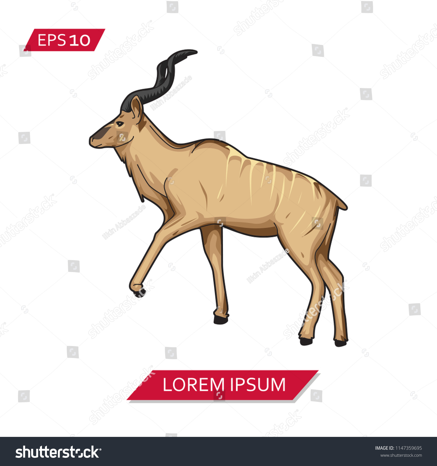 Kudu Vector Icon Symbol Stock Vector (Royalty Free) 1147359695 ...