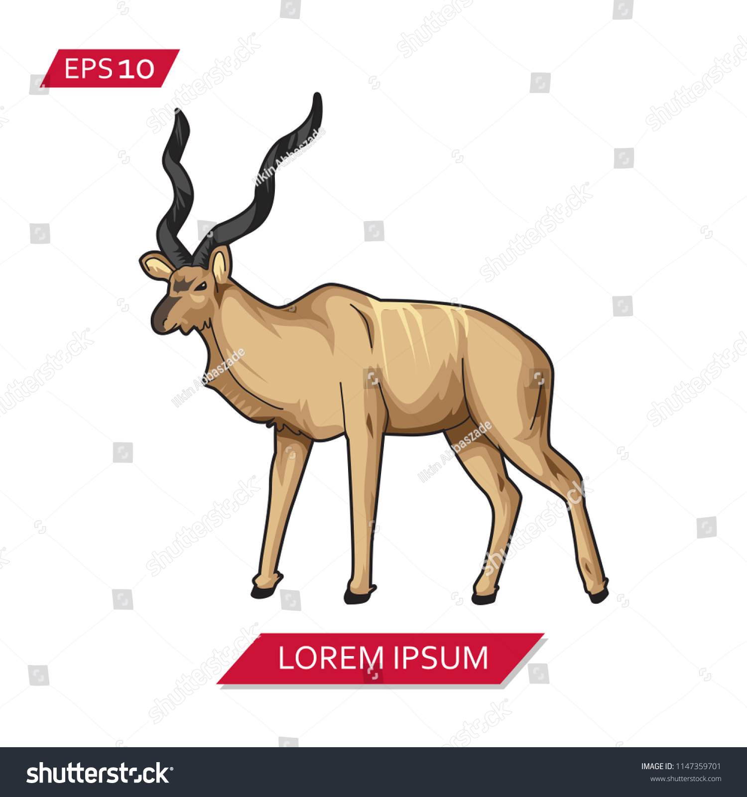 Kudu Vector Icon Symbol Stock Vector (Royalty Free) 1147359701