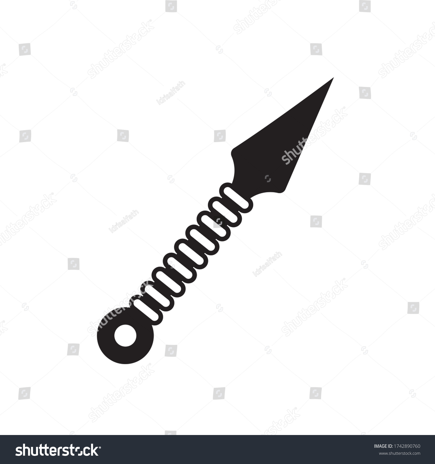 Kunai Icon Vector Simple Design Stock Vector (Royalty Free) 1742890760 ...