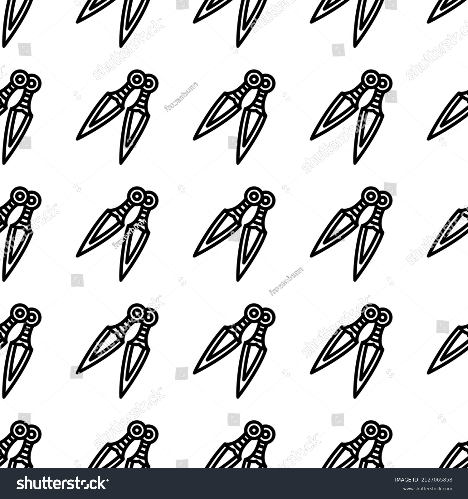 Kunai Throwing Knife Seamless Pattern Vector Stock Vector (Royalty Free ...