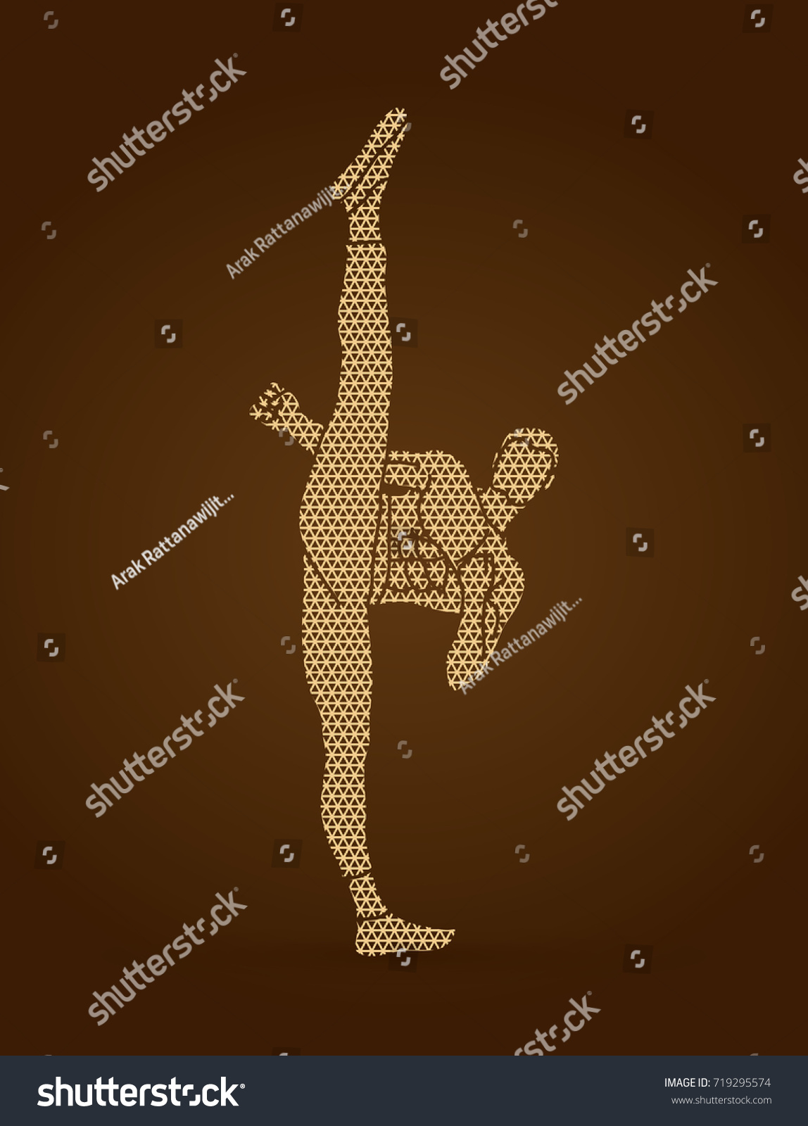 Kung Fu Karate High Kick Front Stock Vector (Royalty Free) 719295574
