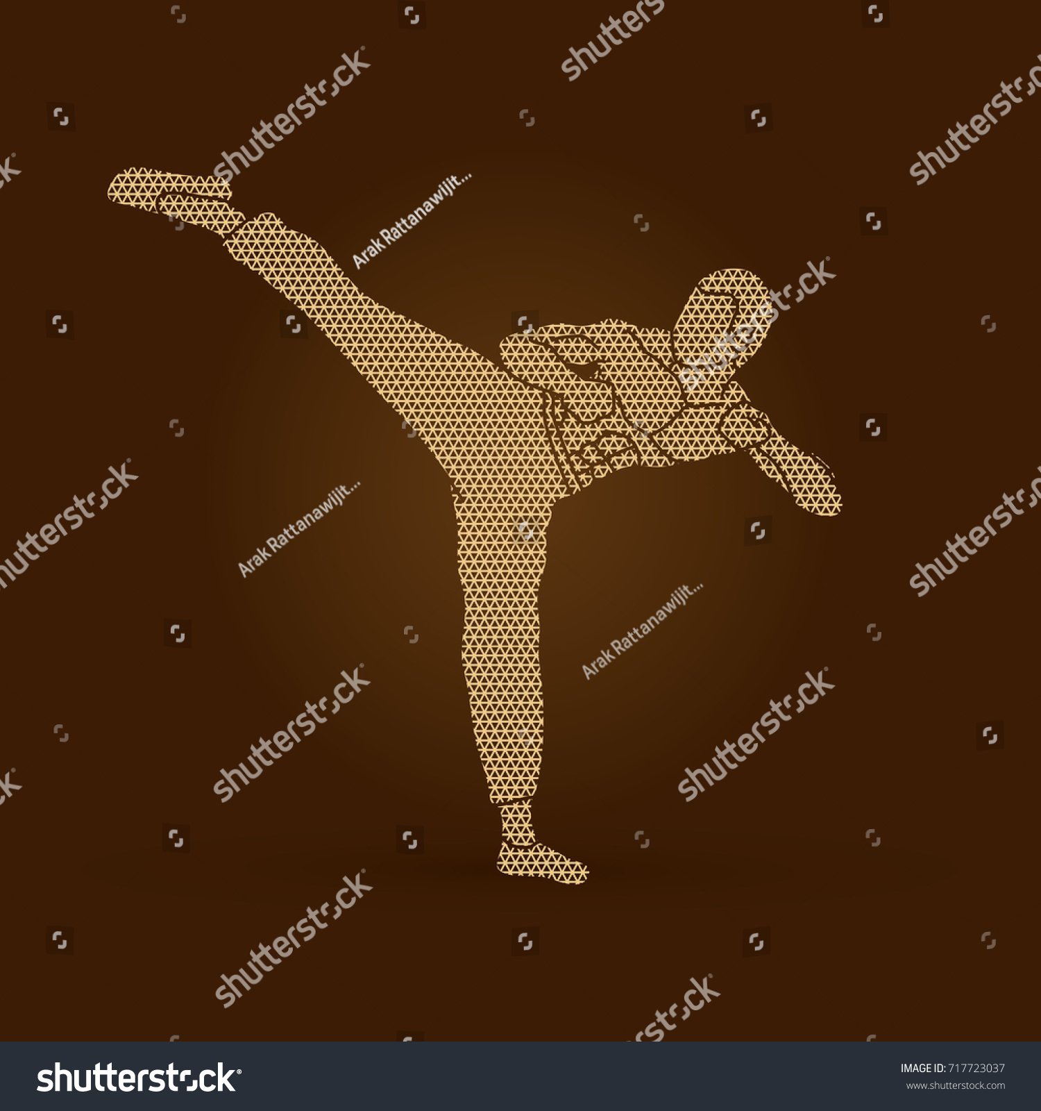 Kung Fu Karate Kick Designed Using Stock Vector (Royalty Free) 717723037