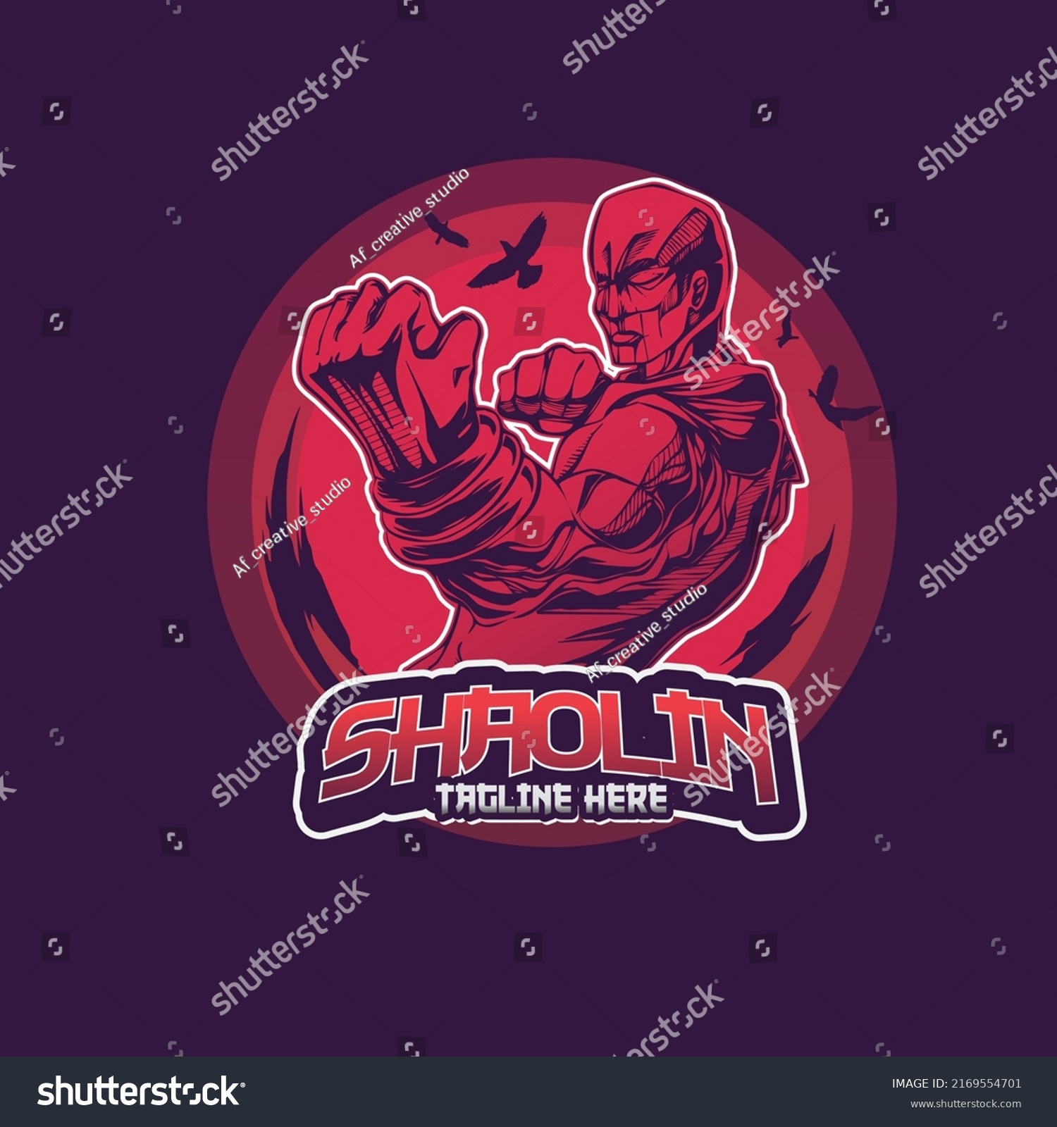 Kung Fu Master Shaolin Vector Illustration Stock Vector (Royalty Free ...