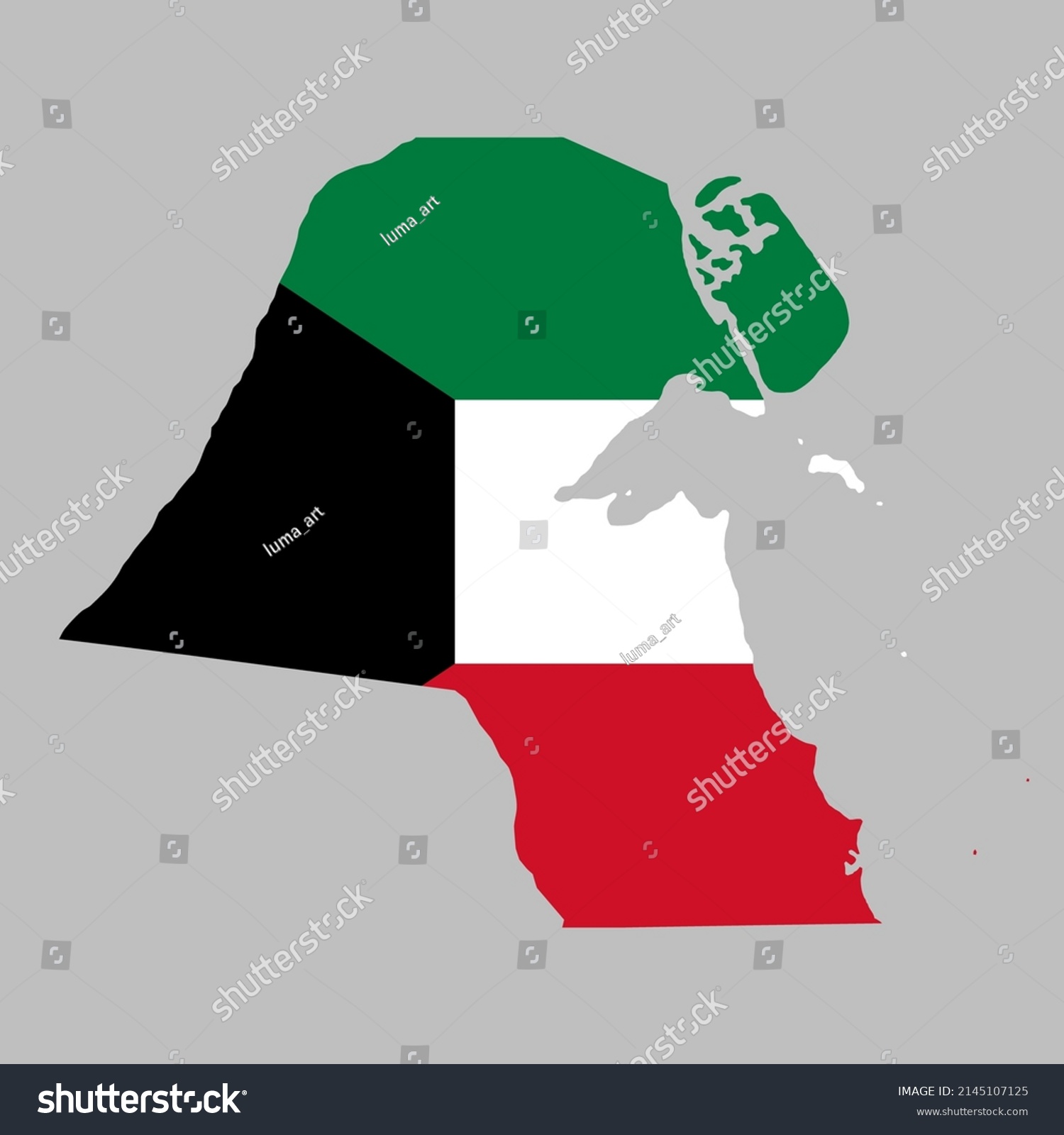 Kuwait Flag Inside Kuwait Map Borders Stock Vector (Royalty Free ...
