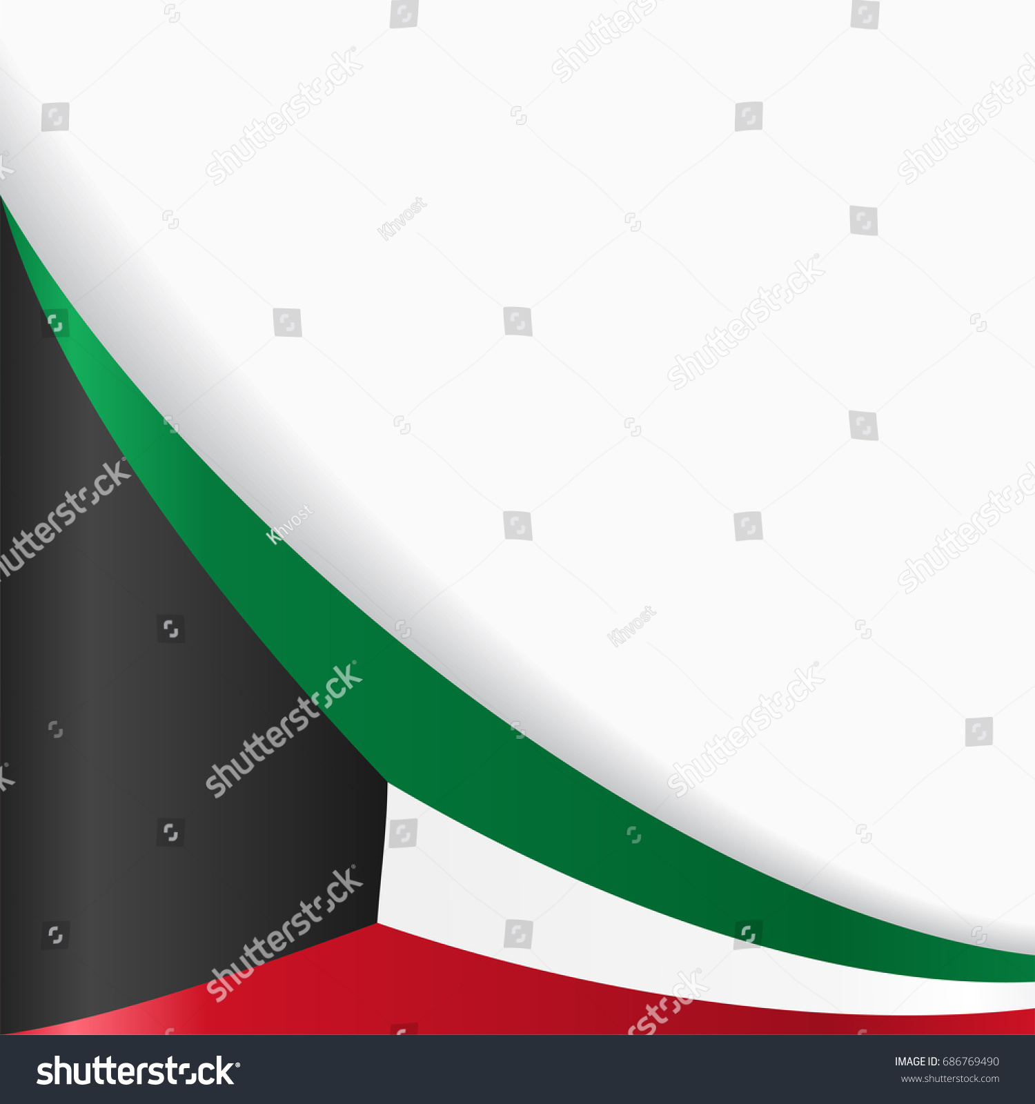 Kuwait Flag Wavy Abstract Background Vector Stock Vector (Royalty Free ...