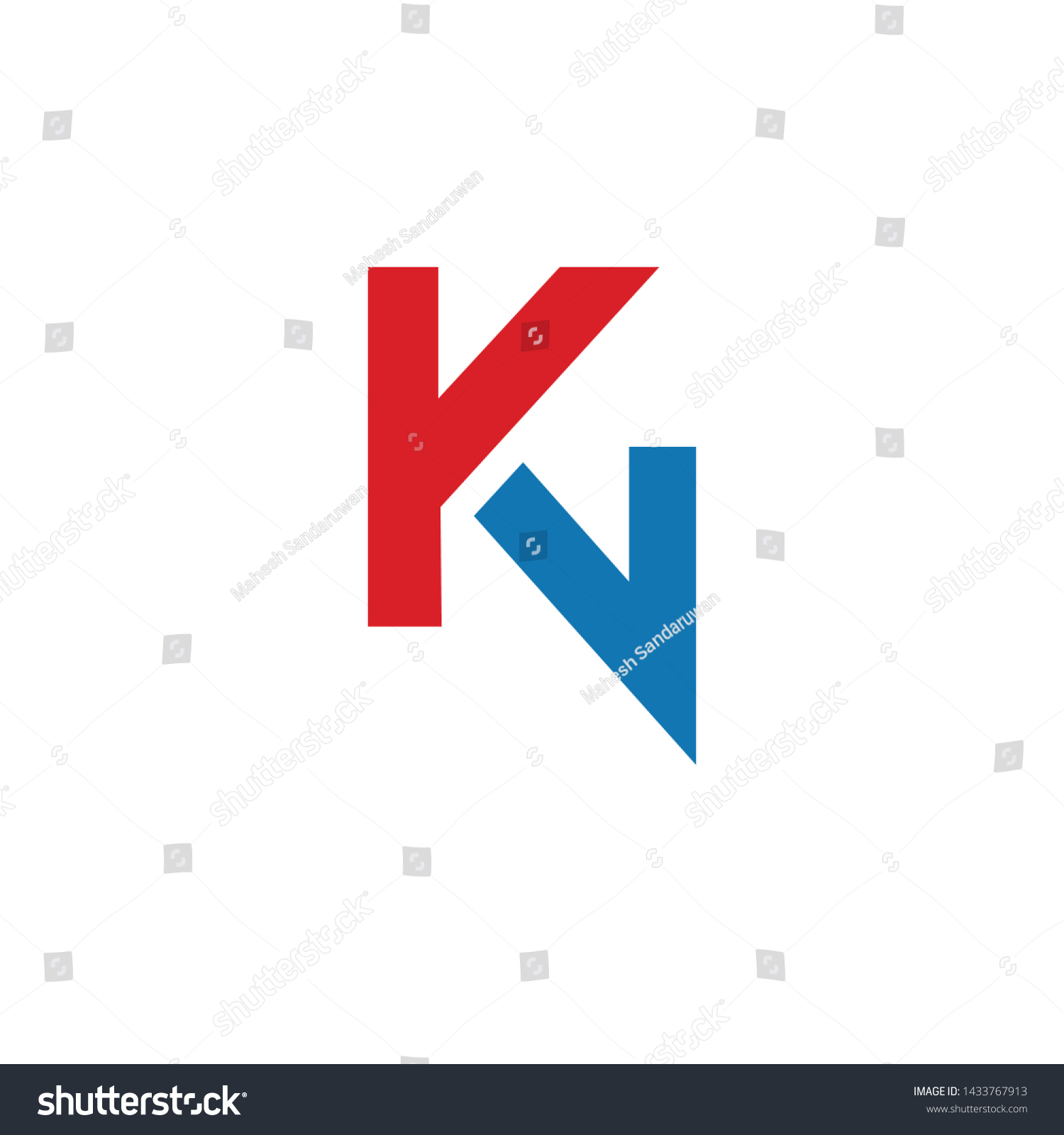 Kv Logo Design Vector Art Stock Vector (Royalty Free) 1433767913