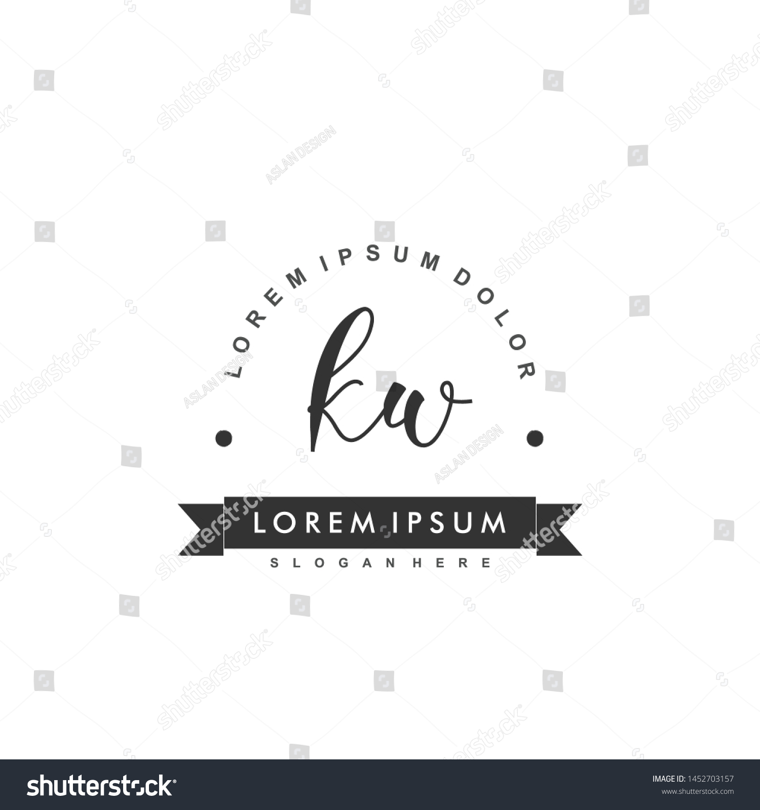 Kw Initial Beauty Monogram Logo Vector Stock Vector (Royalty Free ...