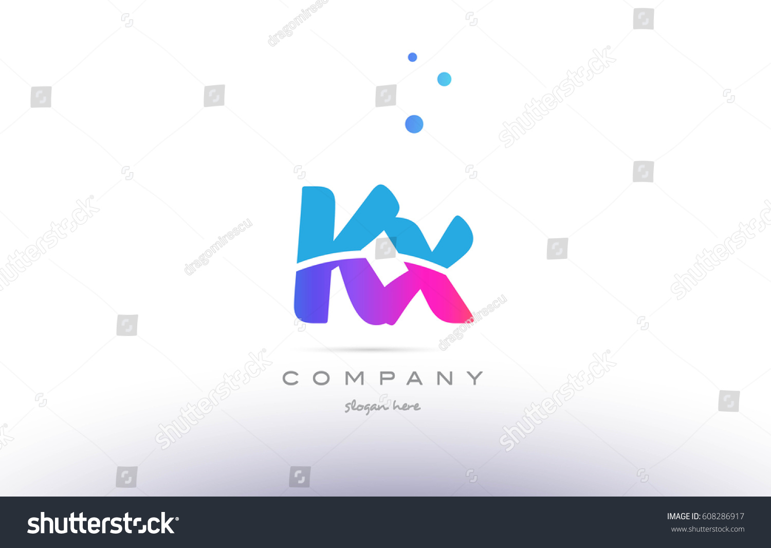 Kx K X Pink Purple Blue Stock Vector Royalty Free 608286917