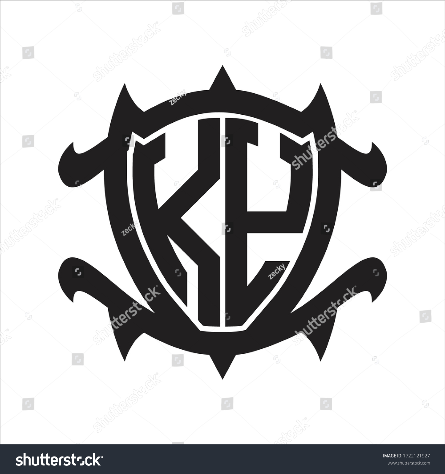 Ky Logo Monogram Isolated Frame Shield Stock Vector (Royalty Free ...