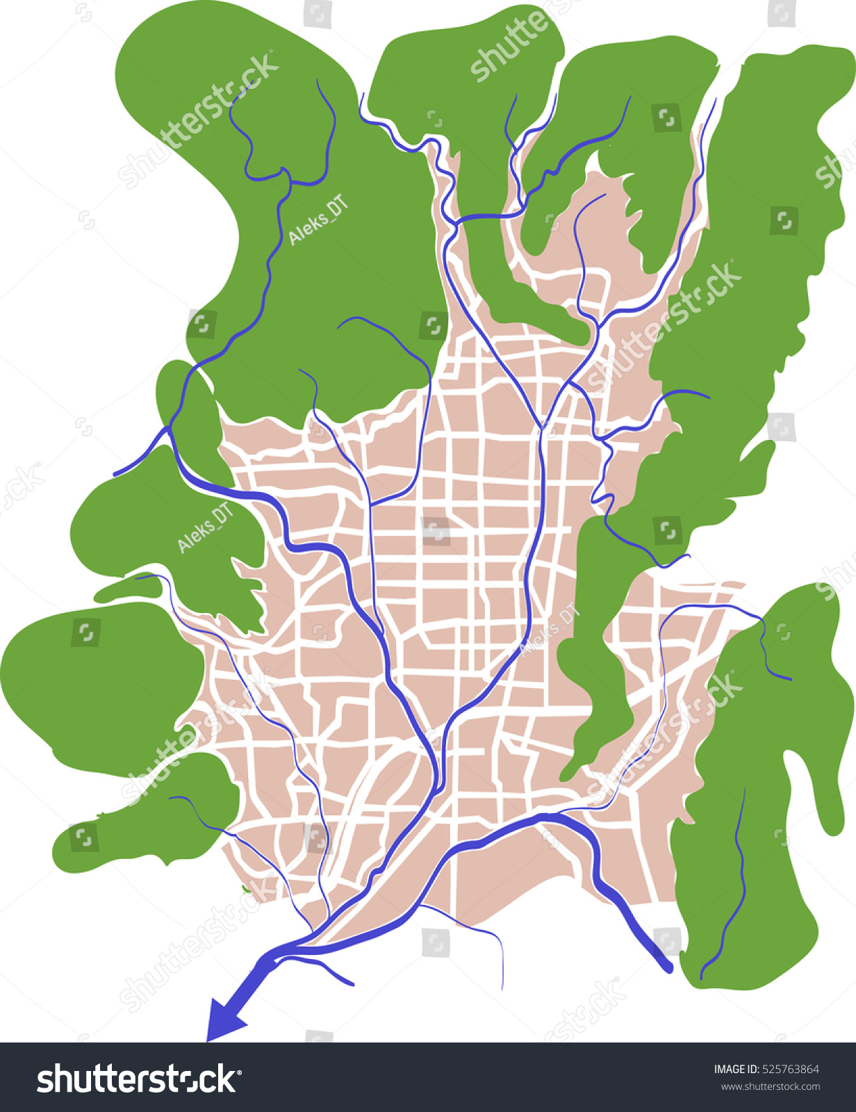 Kyoto Japan Vector Map Stock Vector (Royalty Free) 525763864