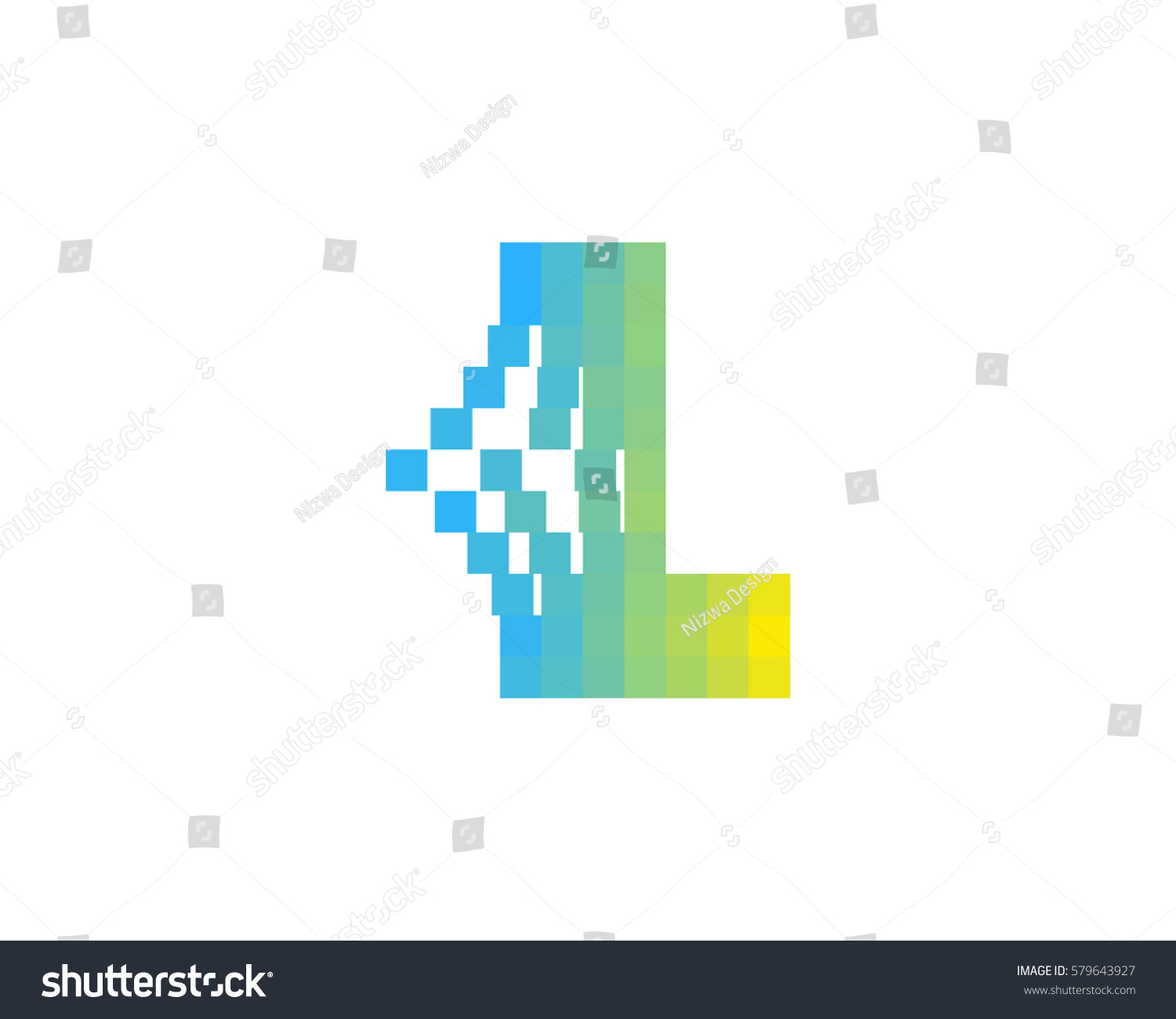 L Letter Pixel Logo Design Element Stock Vector (Royalty Free) 579643927