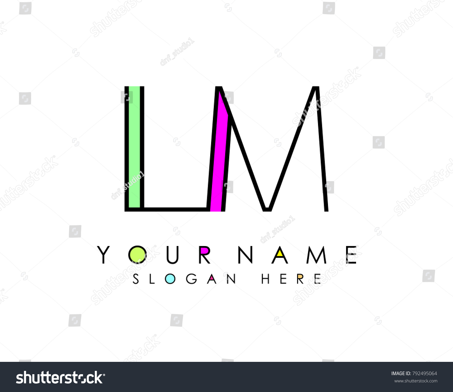 L M Initial Minimalist Logo Template Stock Vector (Royalty Free ...