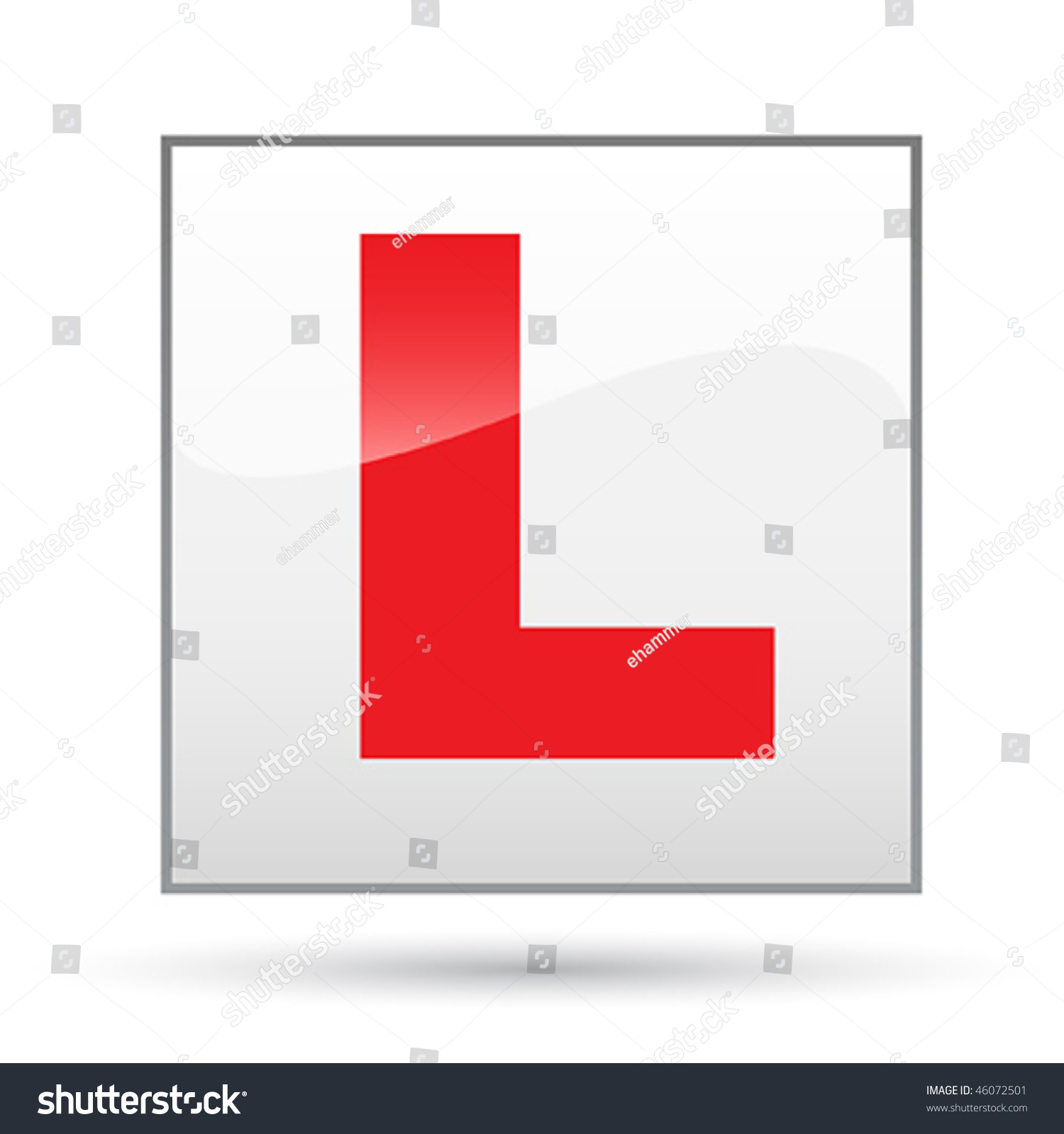 L Plate On Car Learner Driver Stock Vector 46072501 - Shutterstock