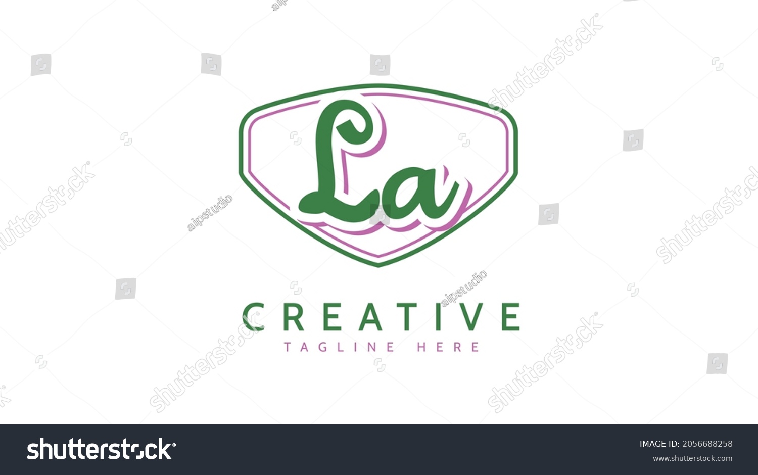 La Initials Handwriting Logo Vector Stock Vector (Royalty Free) 2056688258