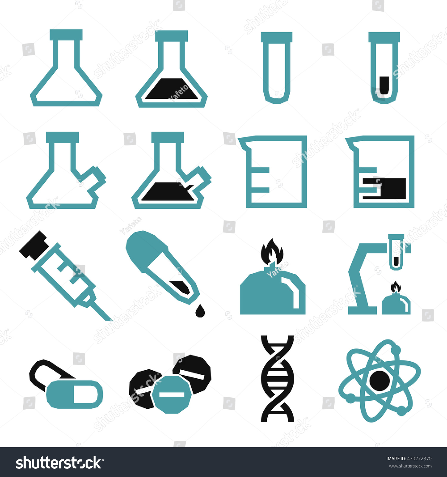 Lab Beakers Icon Set Stock Vector (Royalty Free) 470272370