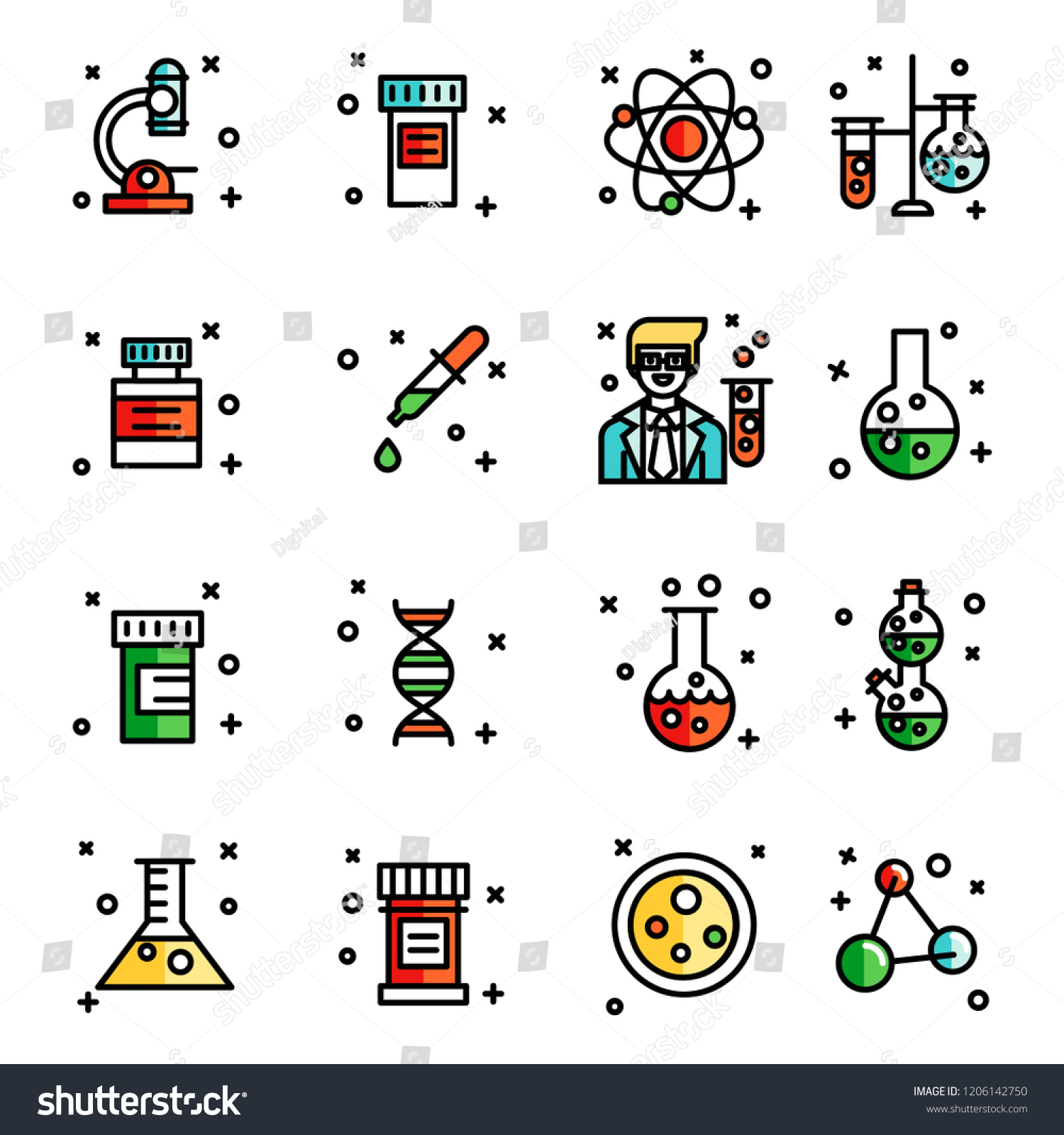 Lab Icons Set Stock Vector (Royalty Free) 1206142750