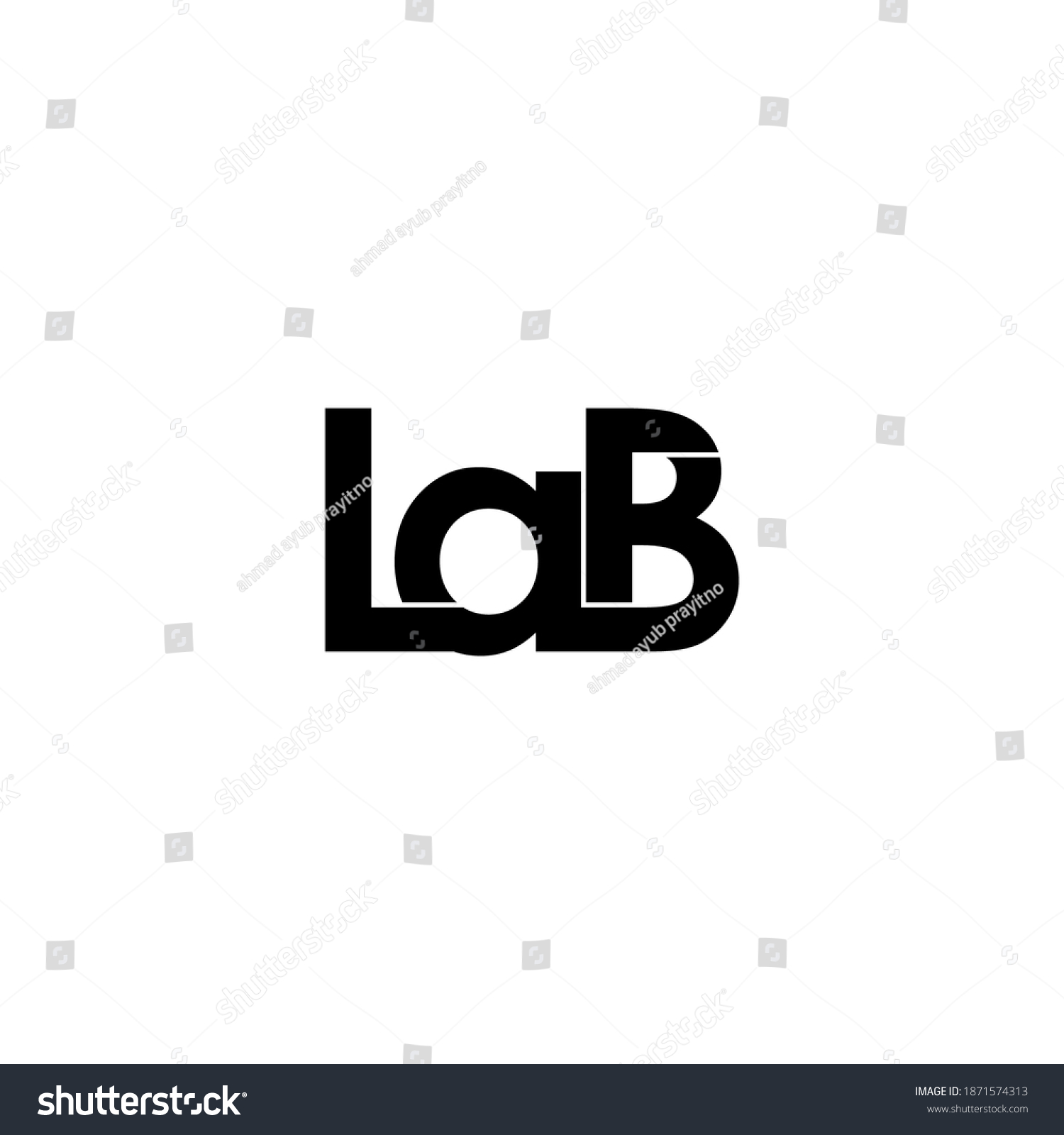 Lab Letter Original Monogram Logo Design Stock Vector (Royalty Free ...
