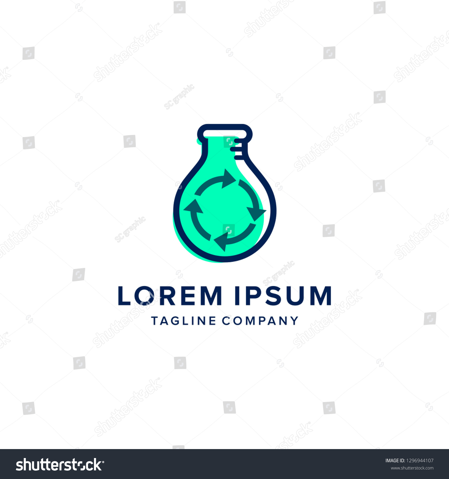 Lab Recycle Logo Vector Illustration Stock Vector (Royalty Free) 1296944107
