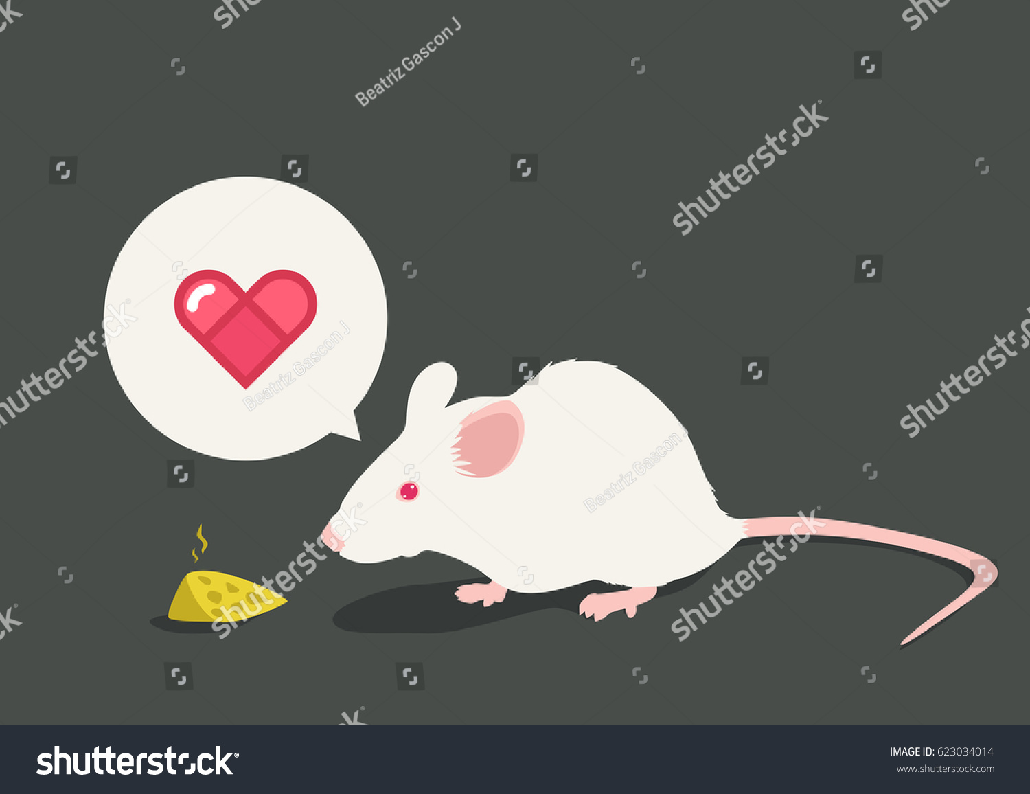 Lab White Rat Cheese Vector Illustration Stock Vector (Royalty Free ...
