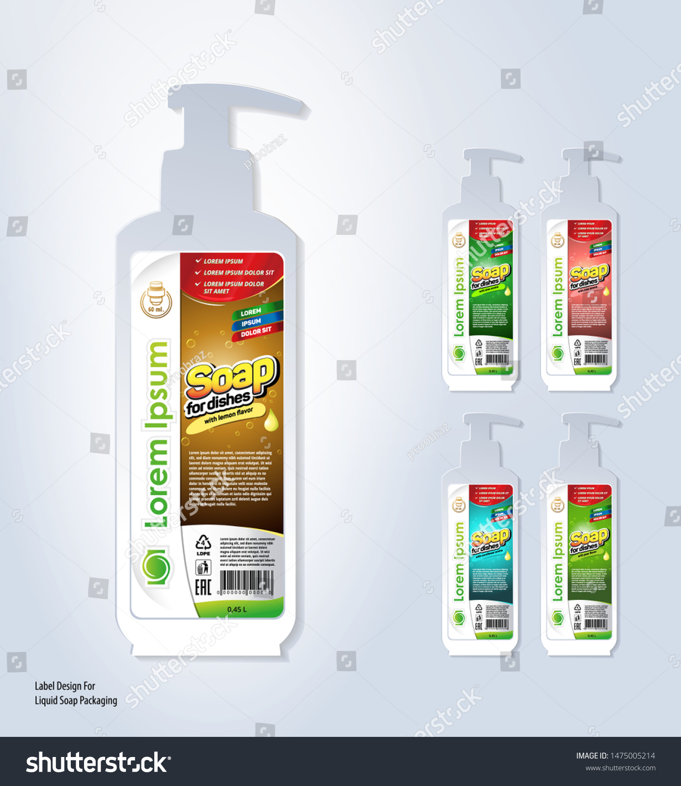Label Design Packaging Liquid Soap: vector de stock (libre de regalías ...