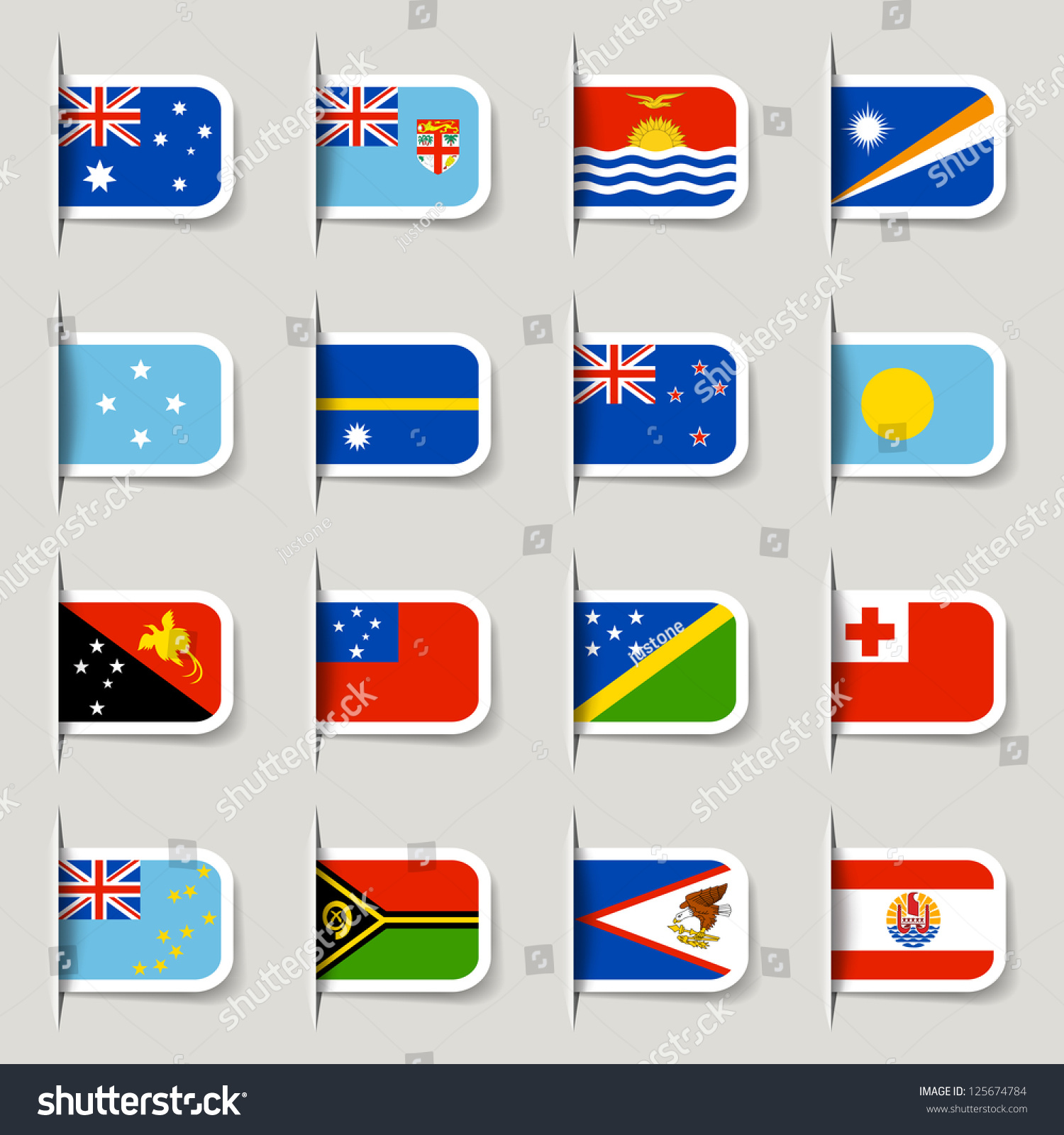 Label Oceanian Flags Stock Vector (Royalty Free) 125674784 | Shutterstock