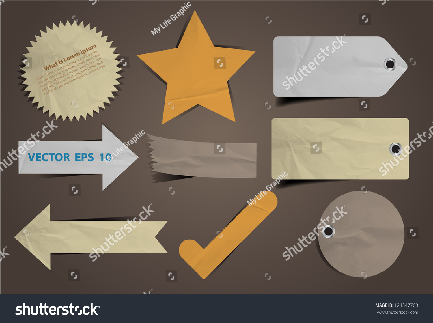 Label Paper Textures Vector Illustration: เวกเตอร์สต็อก (ปลอดค่า ...