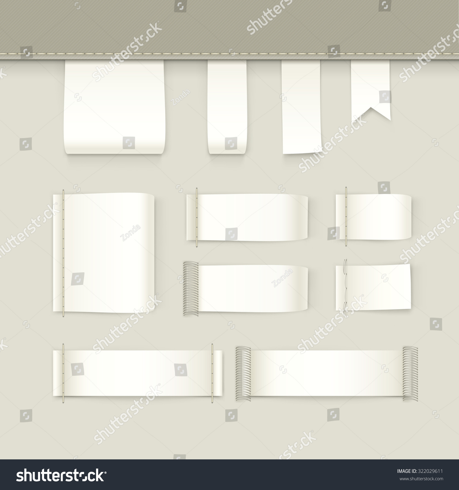 Label Tag Stitch Set Vector Isolated Stock Vector (Royalty Free ...