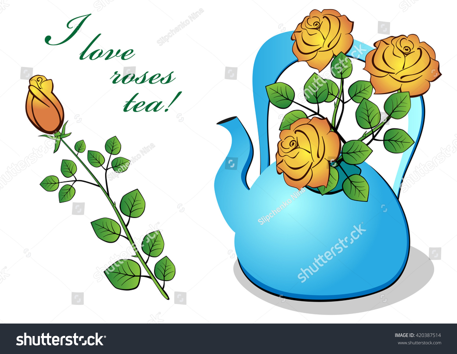 Label Tea Roses Vector Illustration Stock Vector (Royalty Free ...