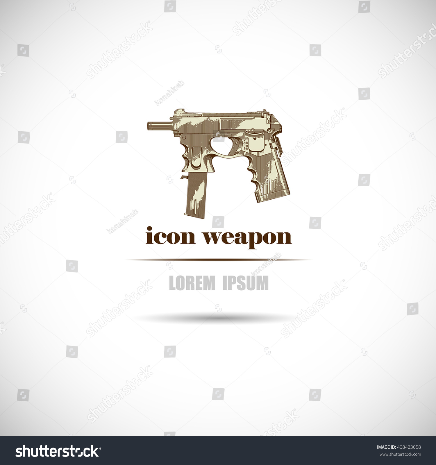 Label Weapon Icon Stock Vector (Royalty Free) 408423058