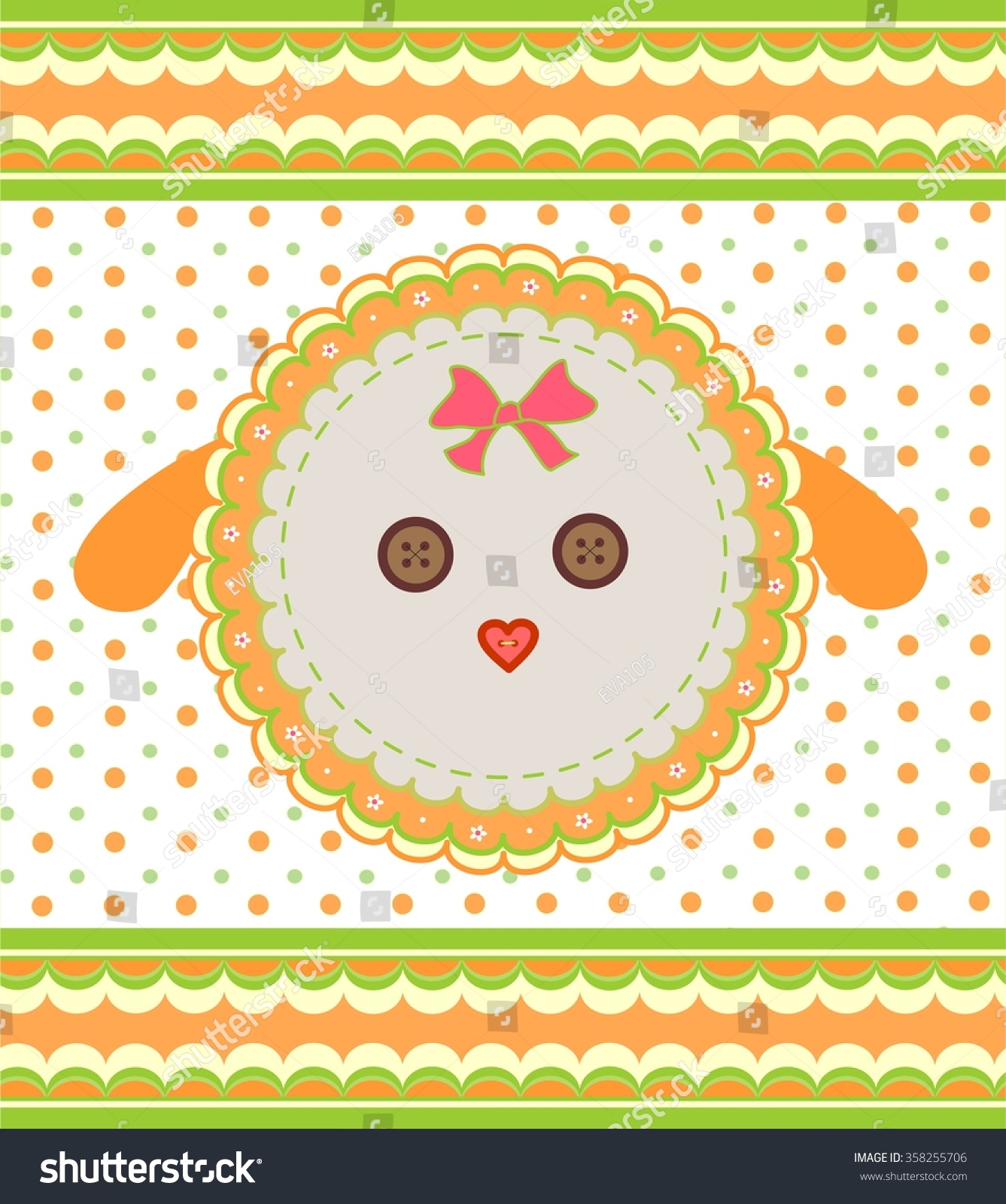 Label Dolly Sheep Stock Vector (Royalty Free) 358255706