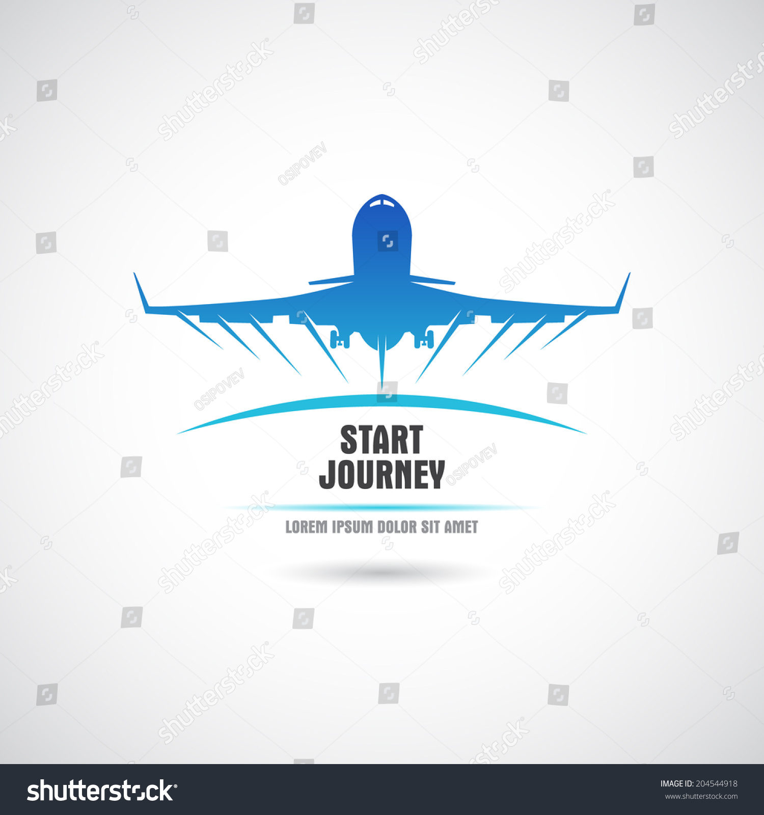 Label Plane Taking Off Vector Stock Vector (Royalty Free) 204544918 ...