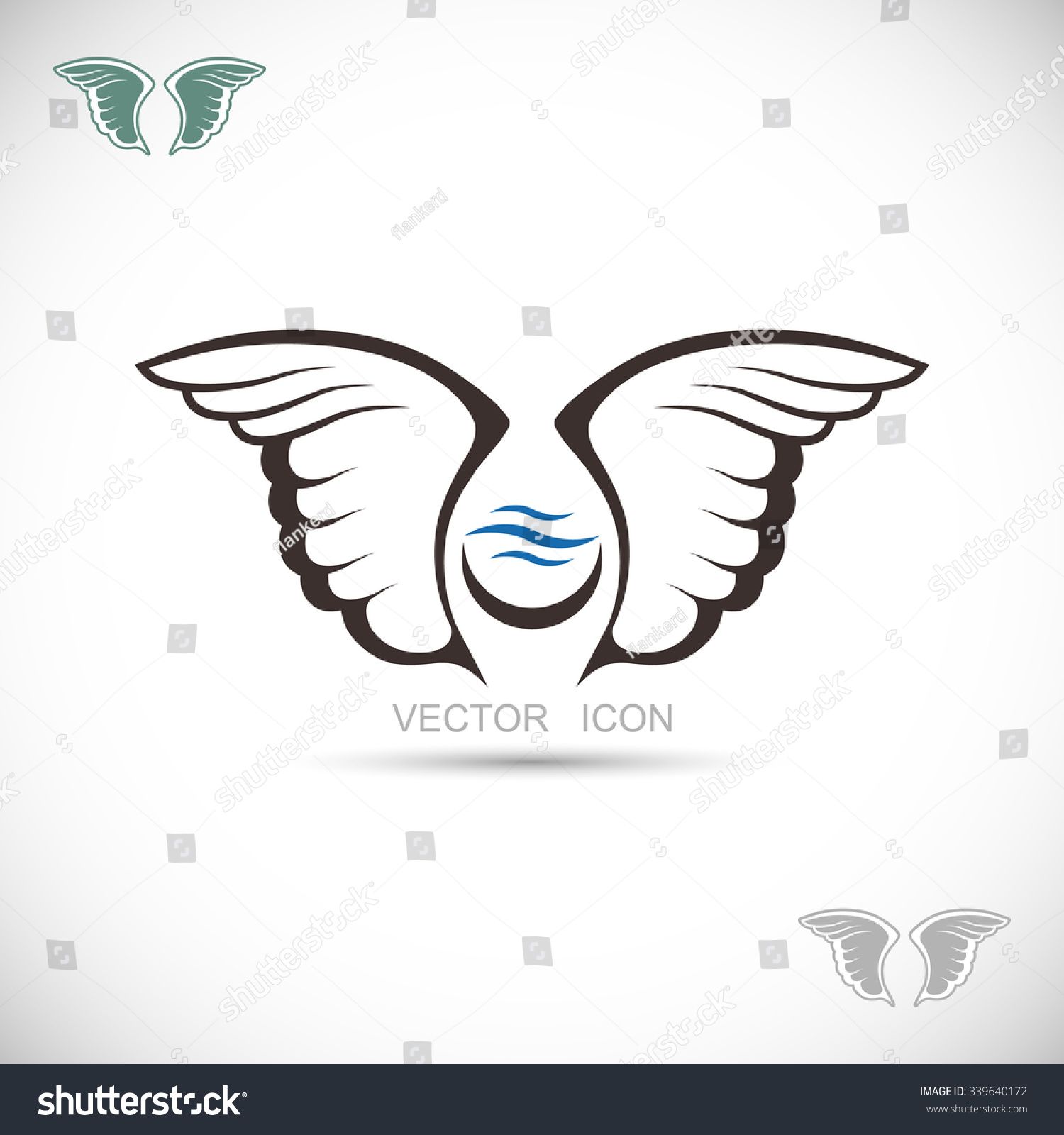 Label Wings Stock Vector (Royalty Free) 339640172
