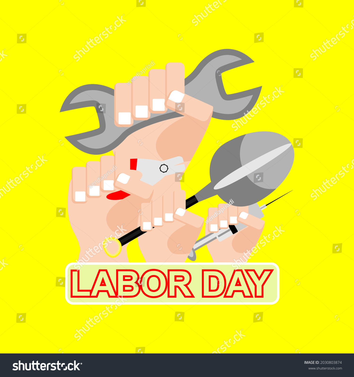 Labor Day Various Professions Representation Background Stock Vector ...
