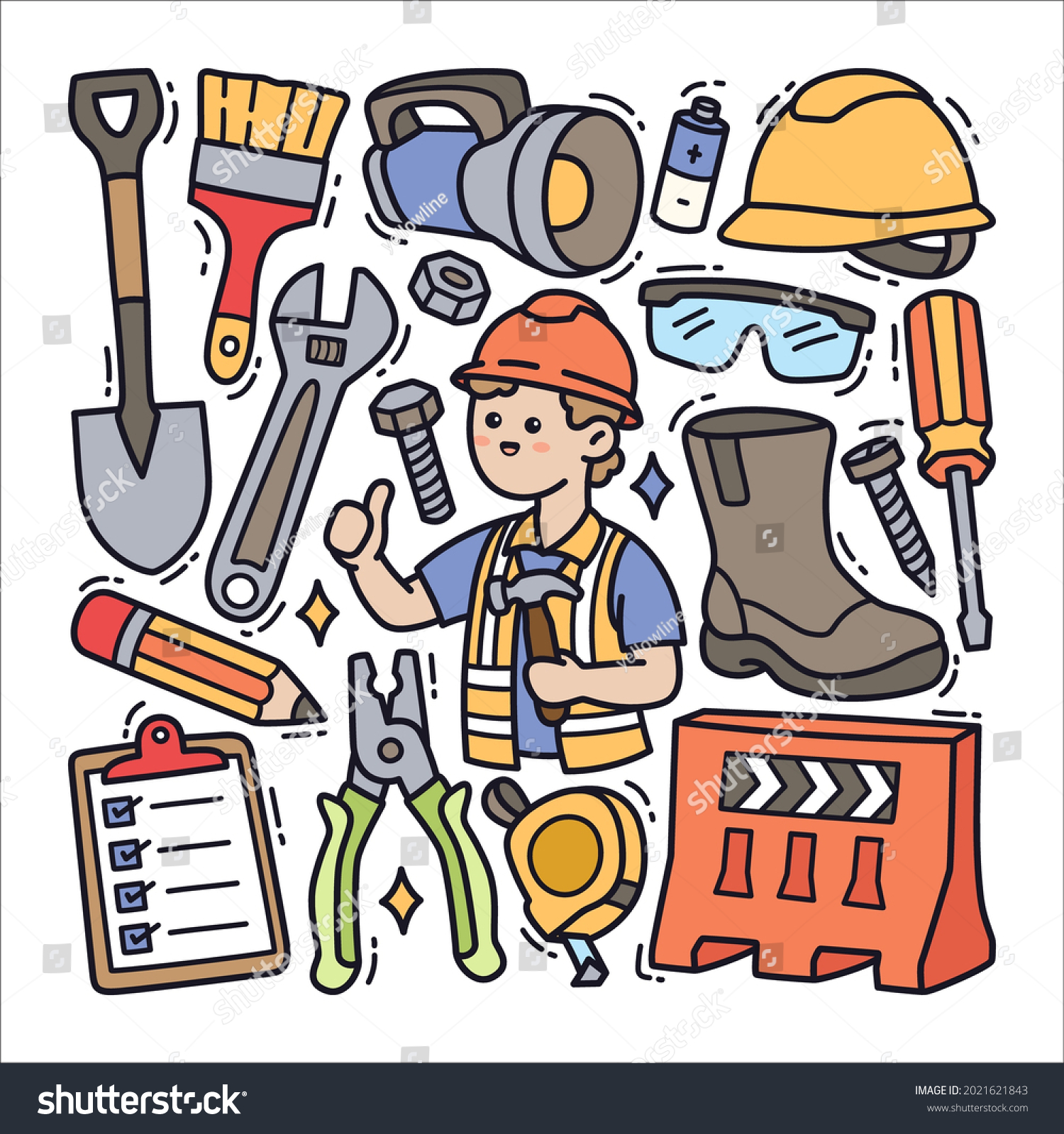Labor Doodle Illustration Isolated Background Stock Vector (Royalty ...
