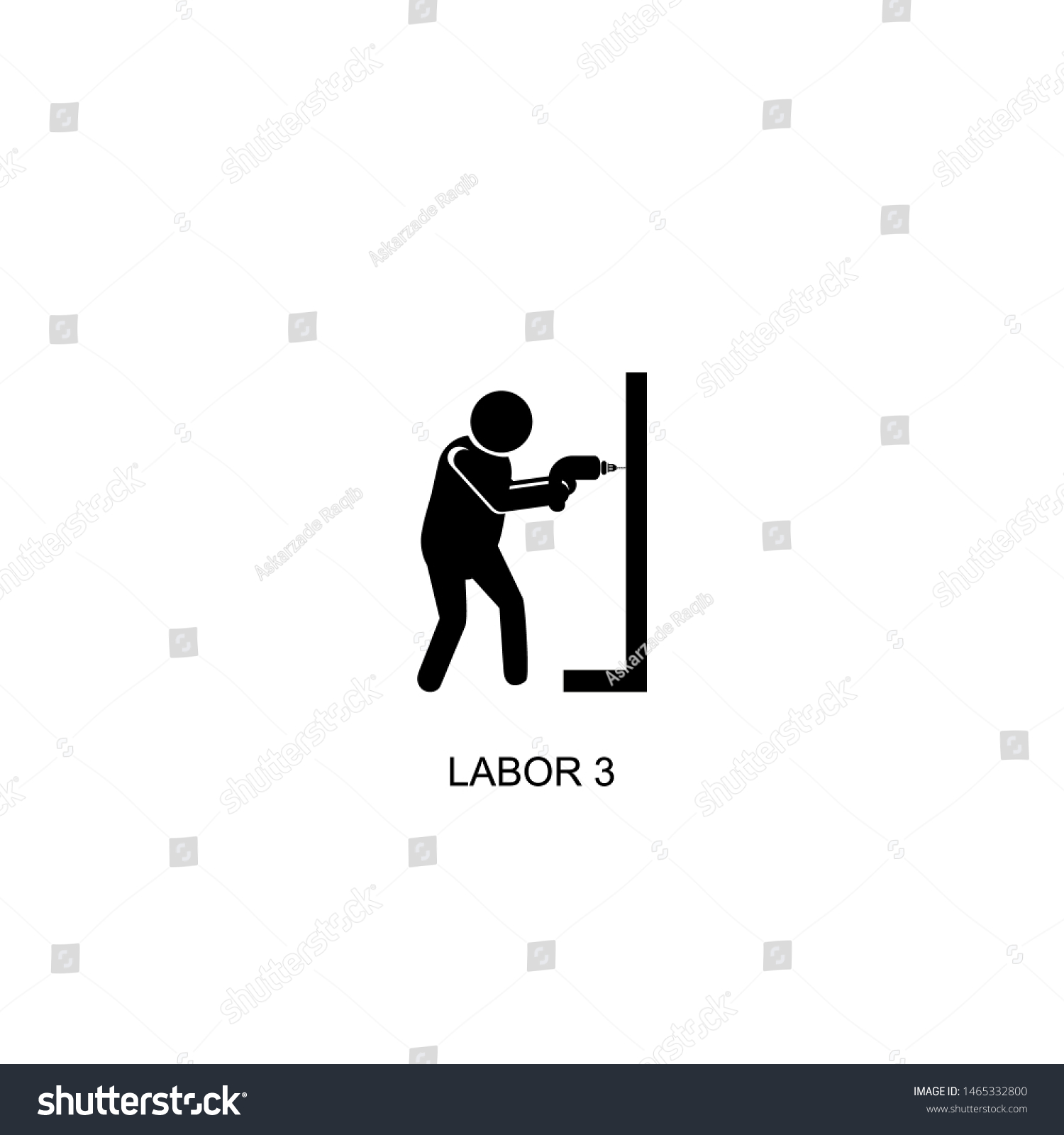 Labor 3 Icon Vector Black Design Stock Vector (Royalty Free) 1465332800
