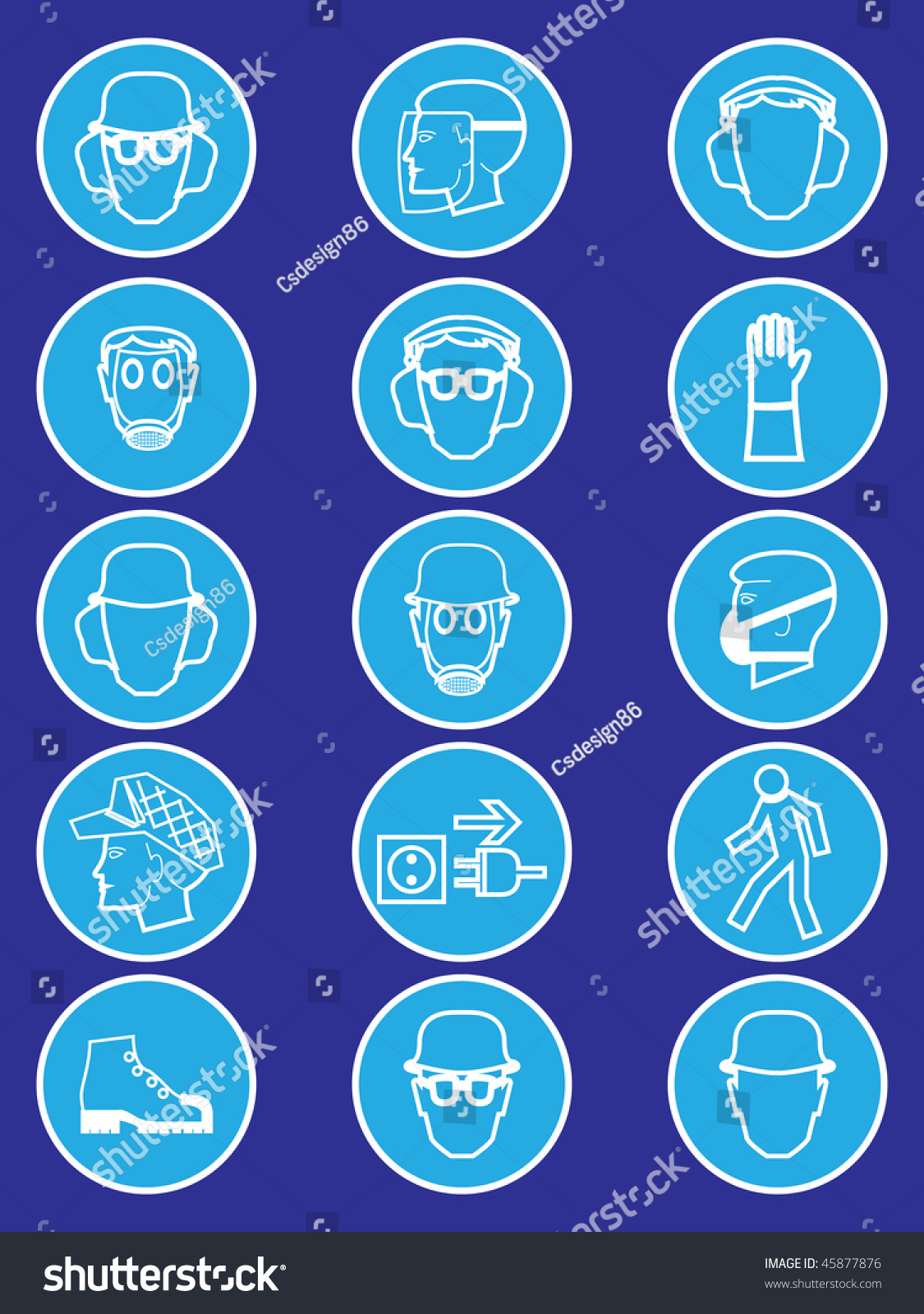 Labor Safety Icons Stock Vector (Royalty Free) 45877876