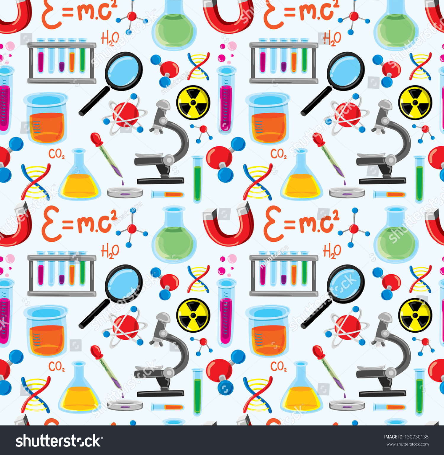 Laboratory Equipment Seamless Background Stock Vector 130730135 ...