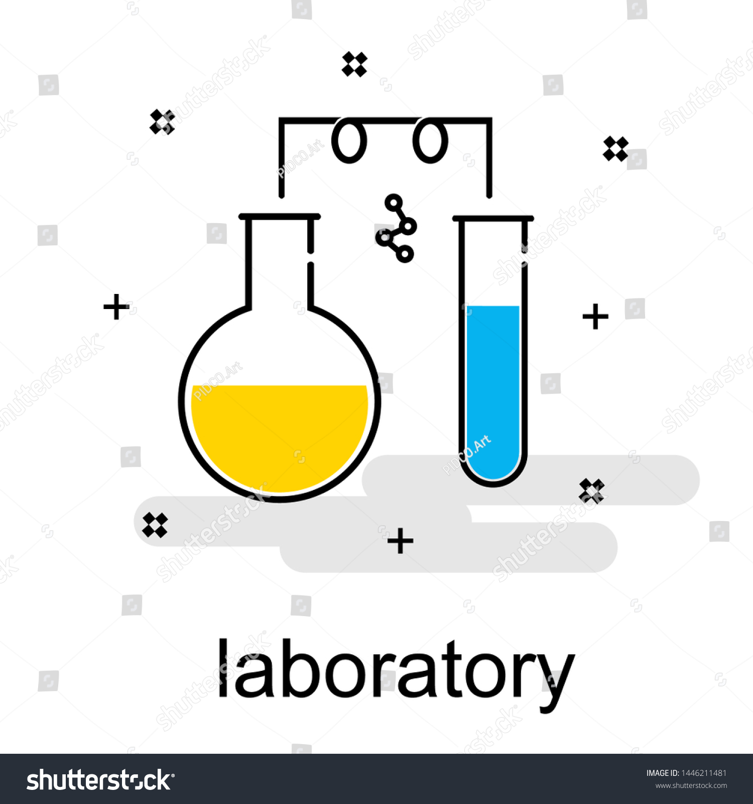 Laboratory Icon White Background Vector Illustration: เวกเตอร์สต็อก ...