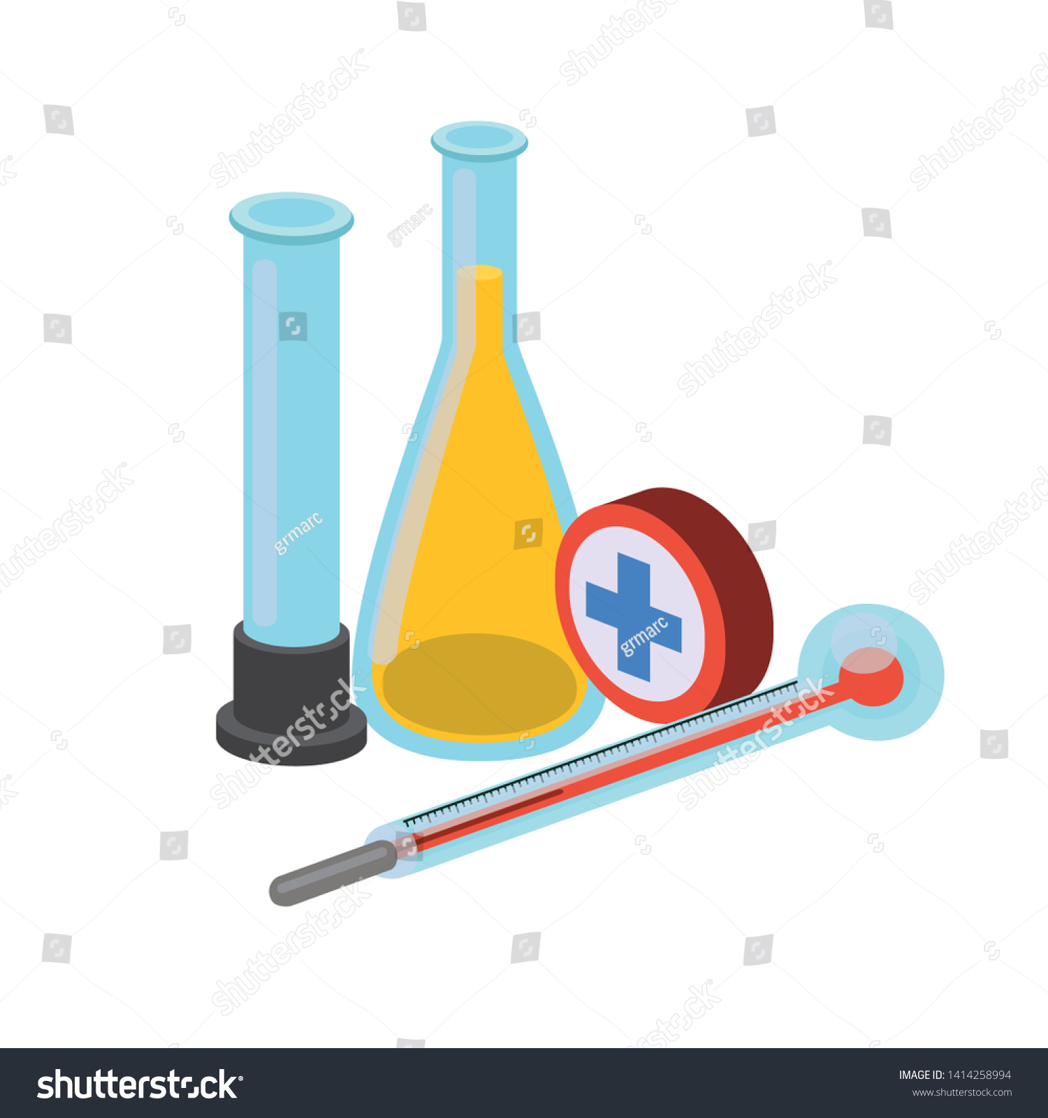 Laboratory Instruments White Background Stock Vector (Royalty Free ...