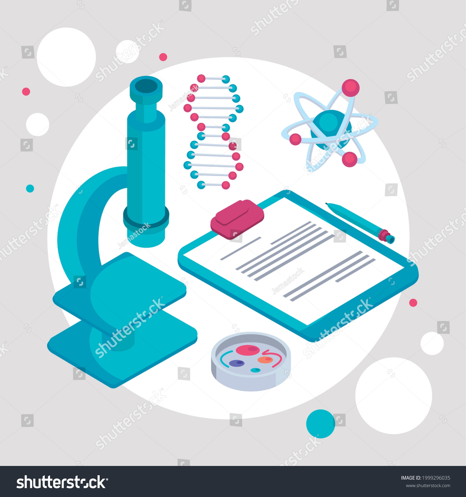 Laboratory Microscope Checklist Icons Stock Vector (Royalty Free ...