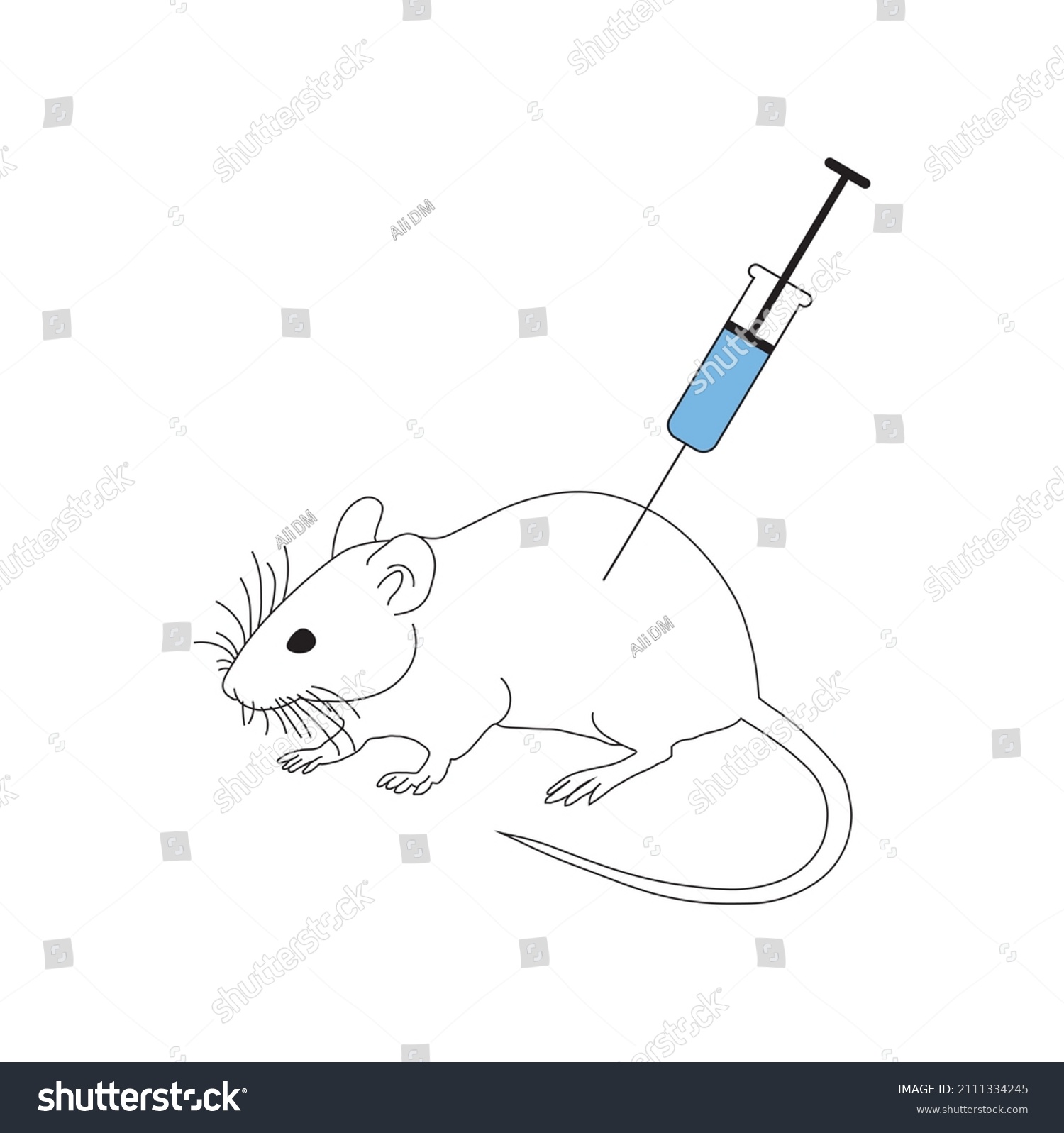 Laboratory Mouse Injected Syringe Vector Illustration Stock Vector ... Laboratory Mouse Injected Syringe Vector Illustration Stock Vector ...