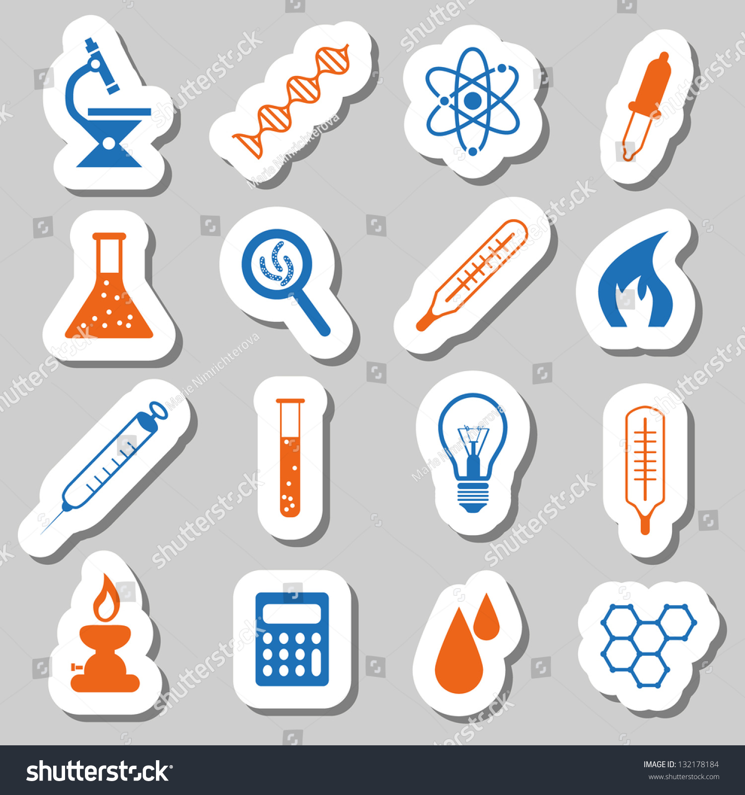 Laboratory Stickers Stock Vector (Royalty Free) 132178184 | Shutterstock