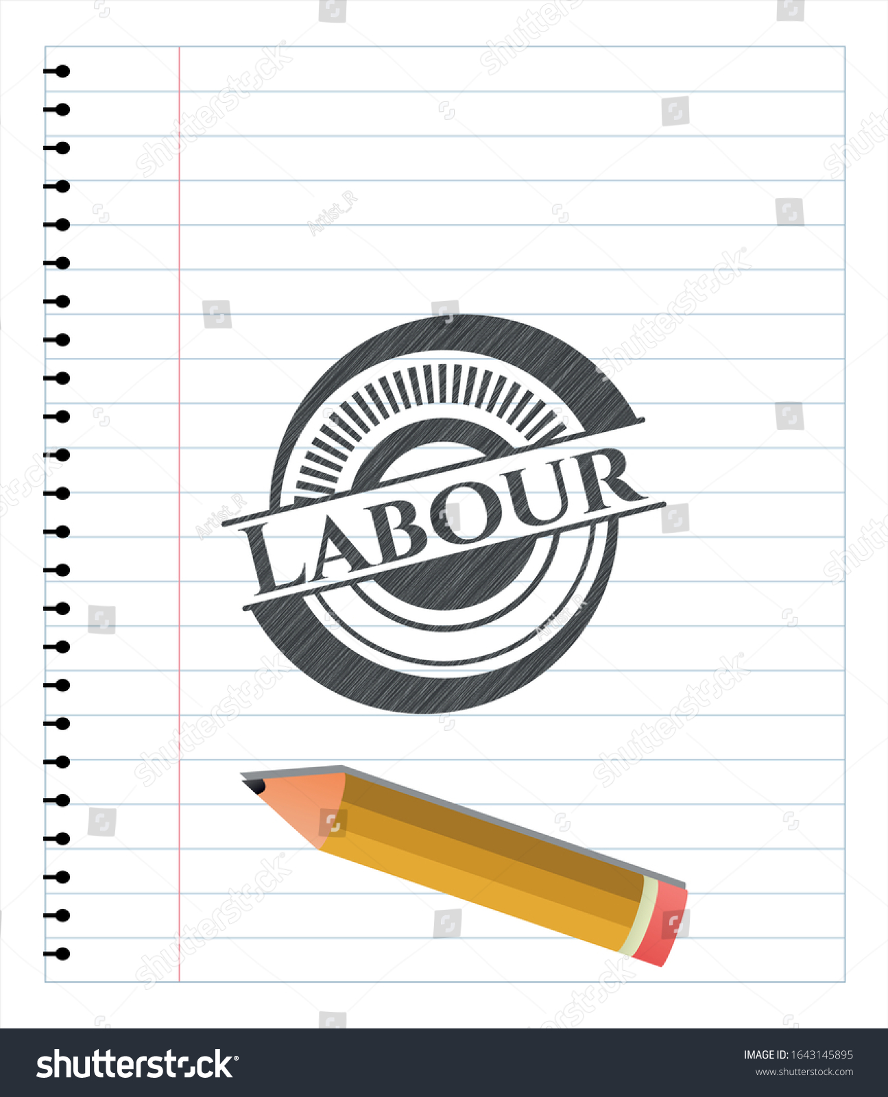 Labour Pencil Effect Vector Illustration Detailed Stock Vector (Royalty ...