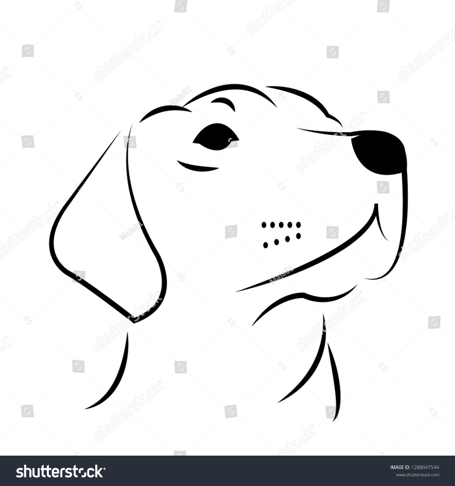 Labrador Retriever Head Vector Illustrator Stock Vector (Royalty Free ...