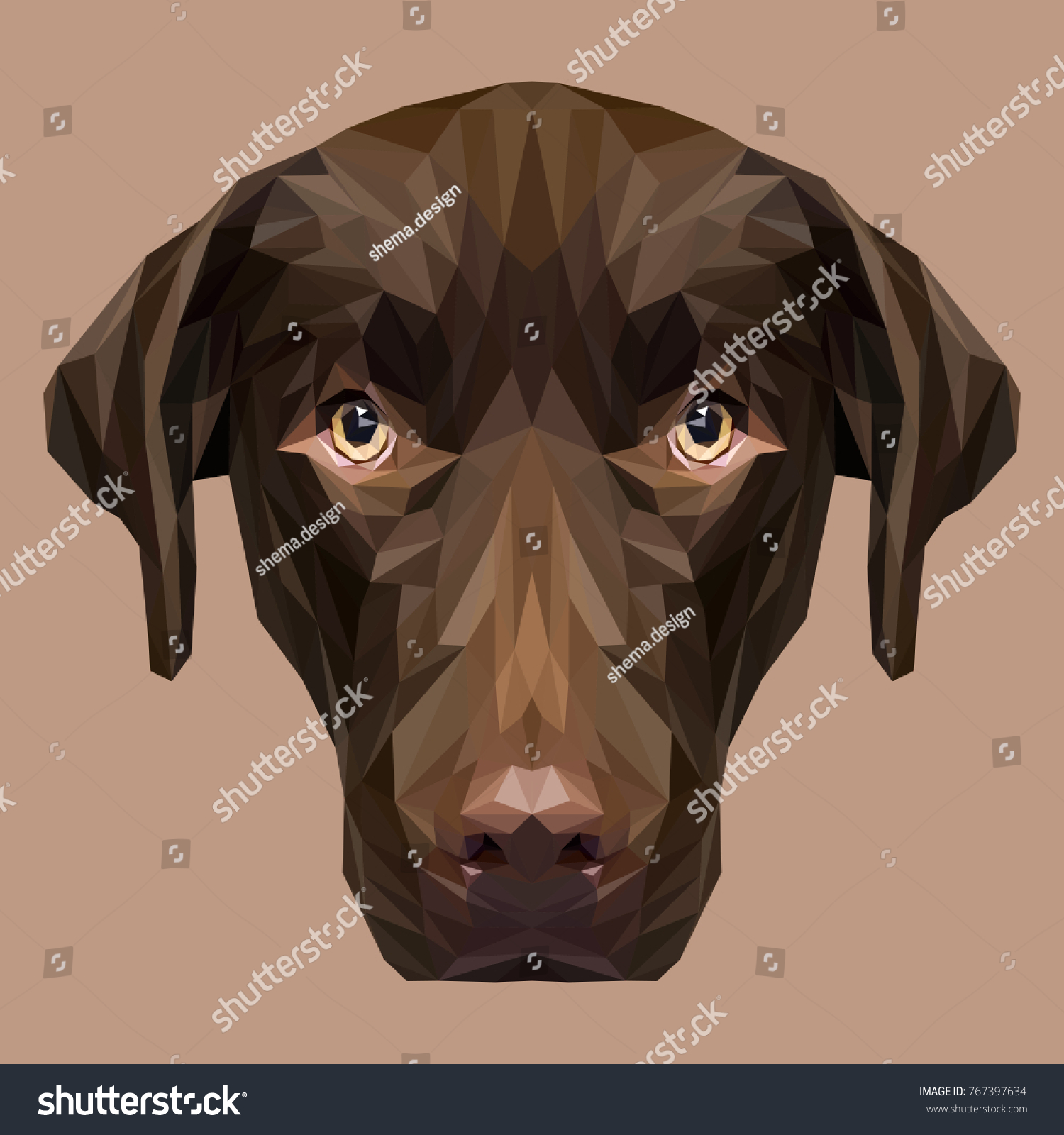 Labrador Retriever Low Poly Design Triangle Stock Vector (Royalty Free ...