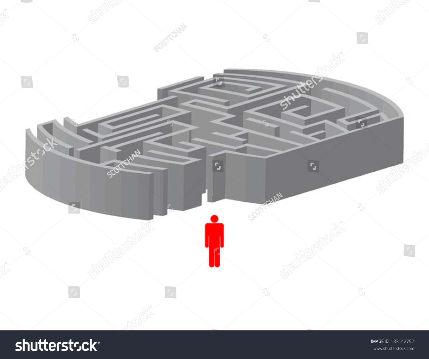 Labyrinth Red Man Vector Stock Vector (Royalty Free) 133142792 ...