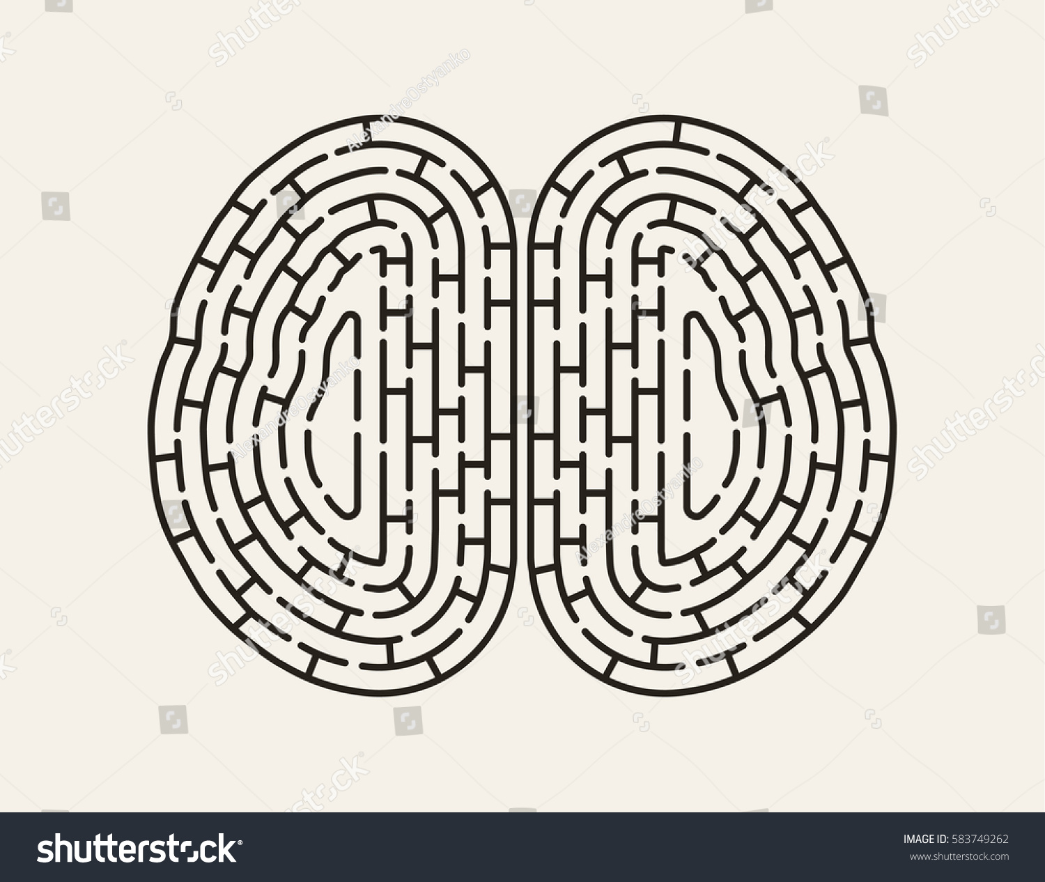 Labyrinth Brain Flat Illustration Stock Vector (Royalty Free) 583749262 ...