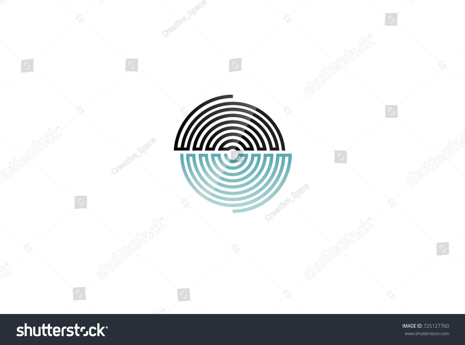 Labyrinth Circles Green Vector Logo Abstract Stock Vector (Royalty Free ...