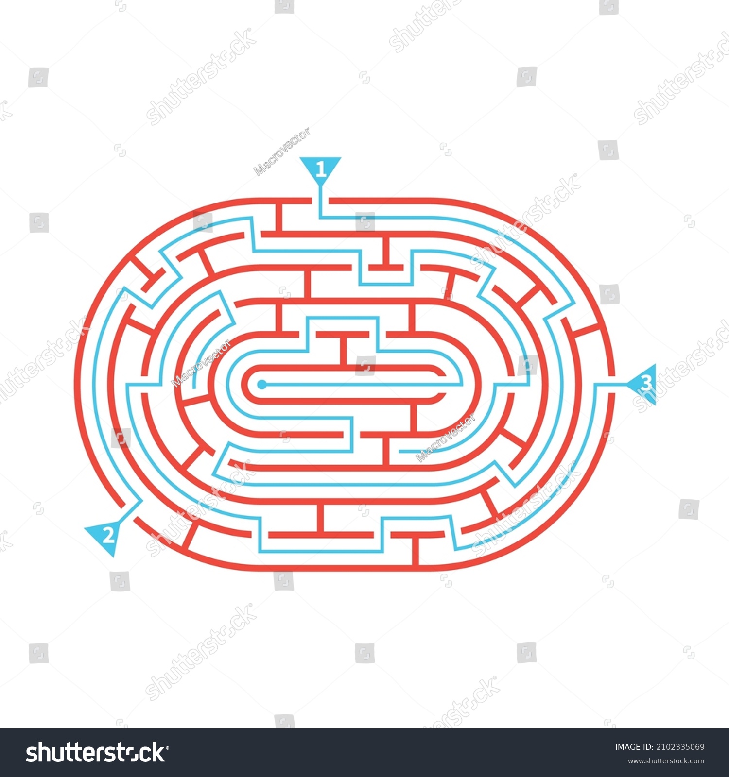 Labyrinth Game Rebus Scheme Oval Shape Stock Vector (Royalty Free ...