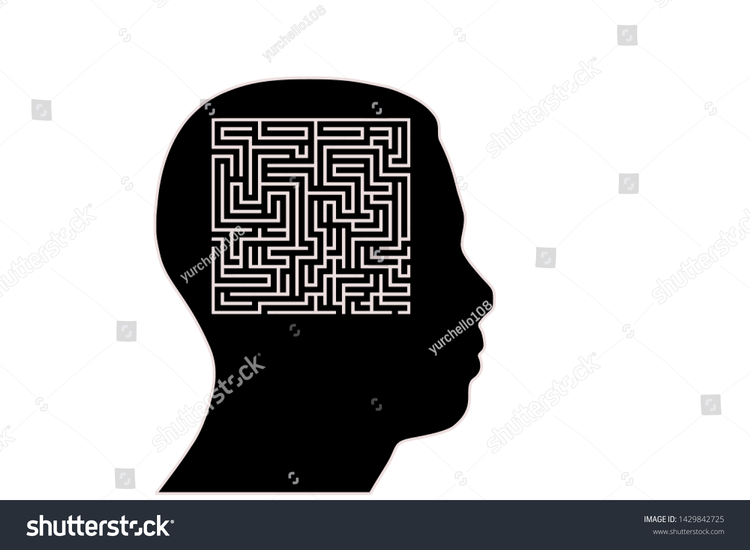 Labyrinth Human Head Vector Illustration Stock Vector (Royalty Free ...